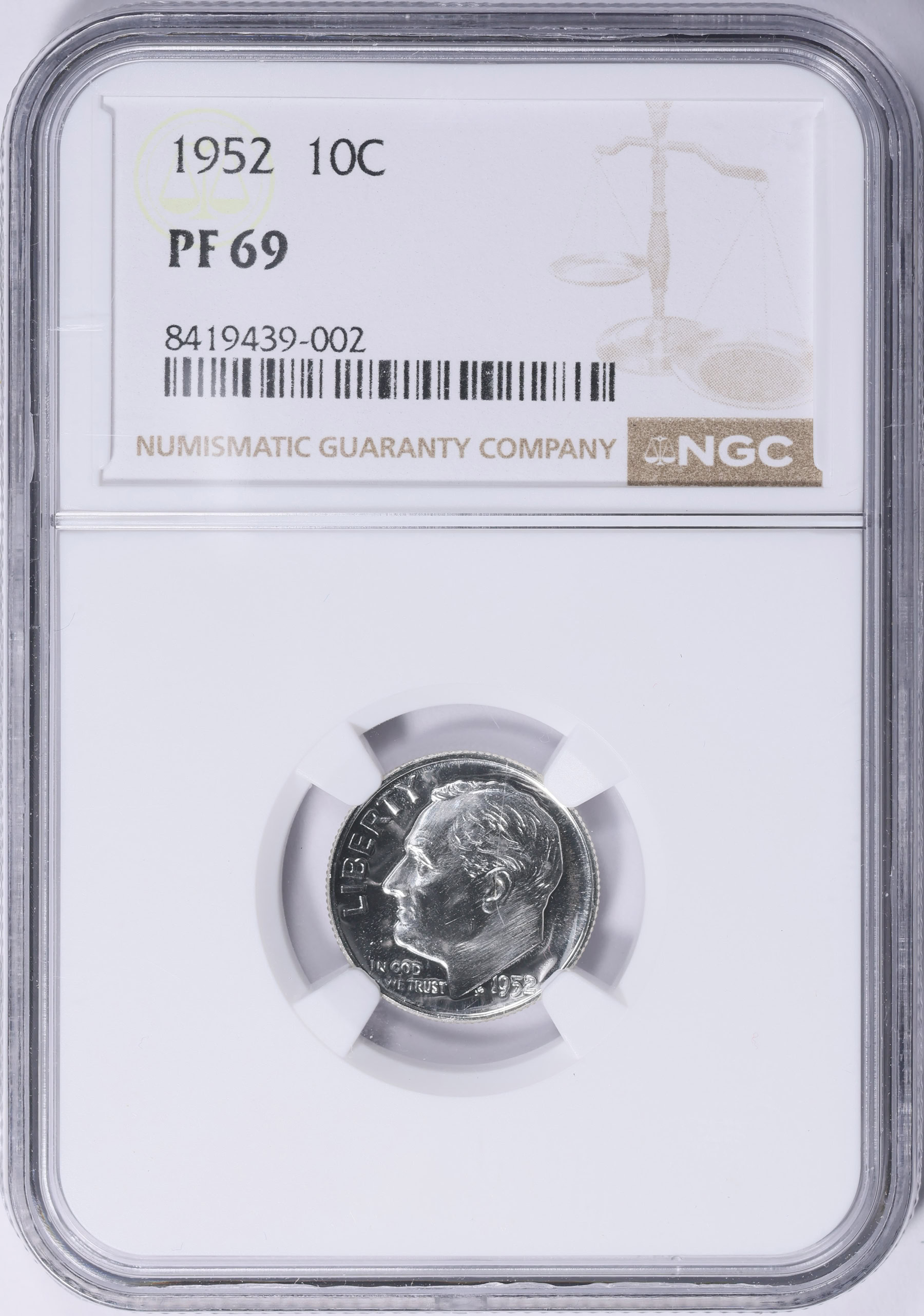 1952 Roosevelt Dime NGC Proof-69 (Item 2072376) | GreatCollections Coin ...