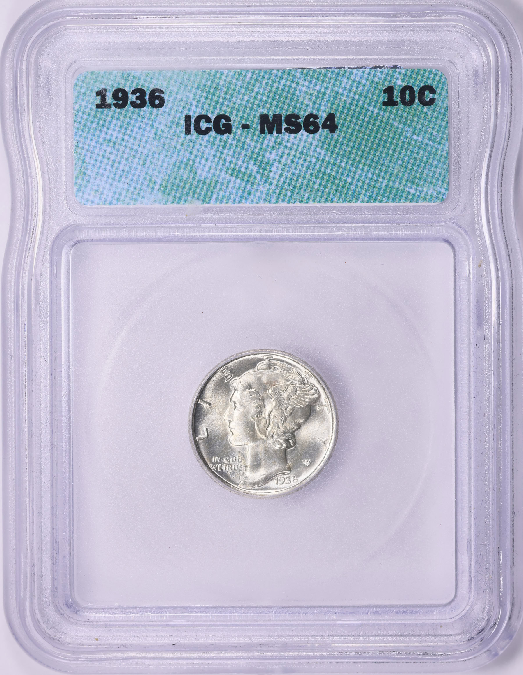 1936 Mercury Dime ICG MS-64 (Item 2073120) | GreatCollections Coin Auctions