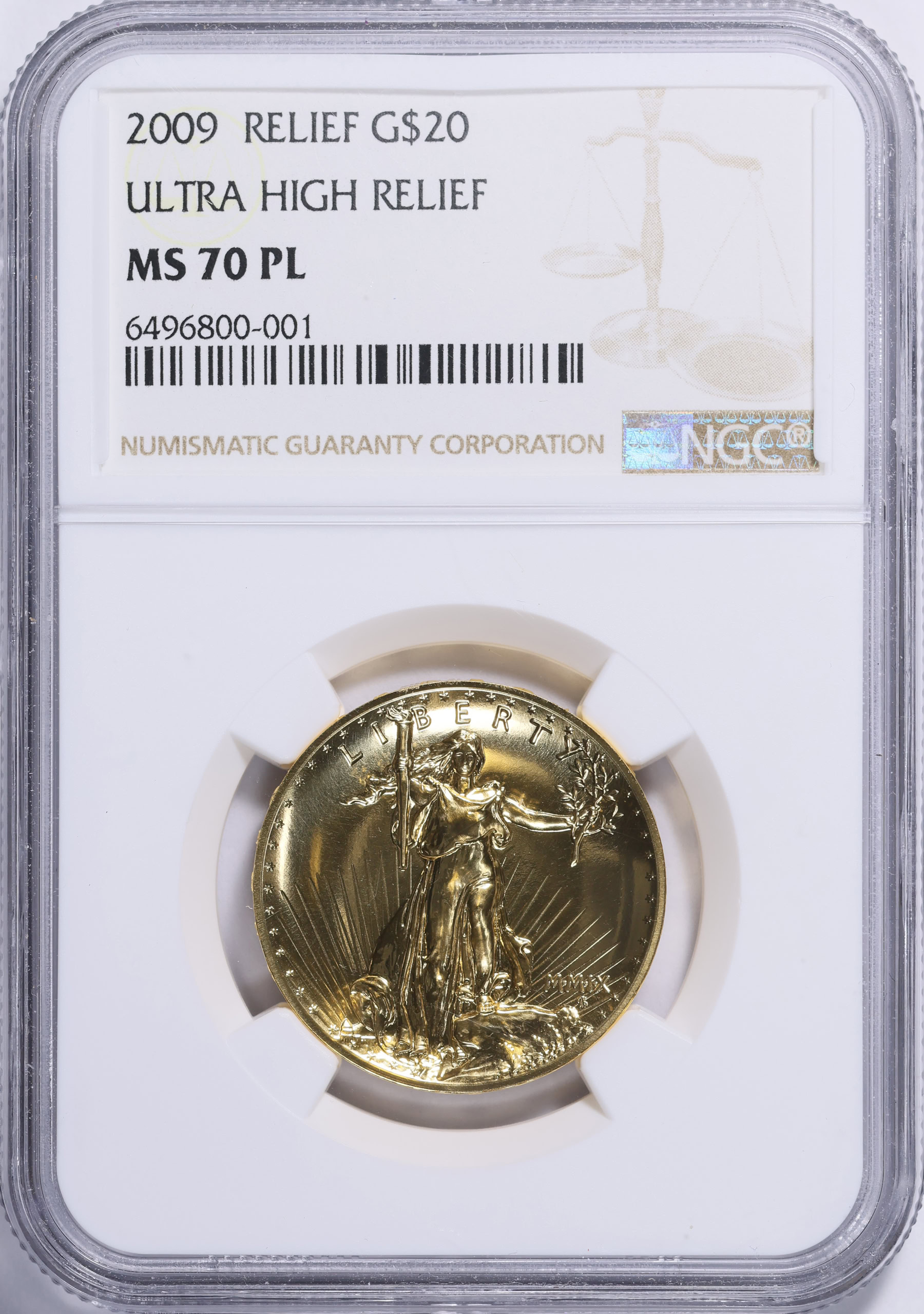 2009 MMIX Ultra High Relief $20 Gold NGC MS-70 PL (With Original ...