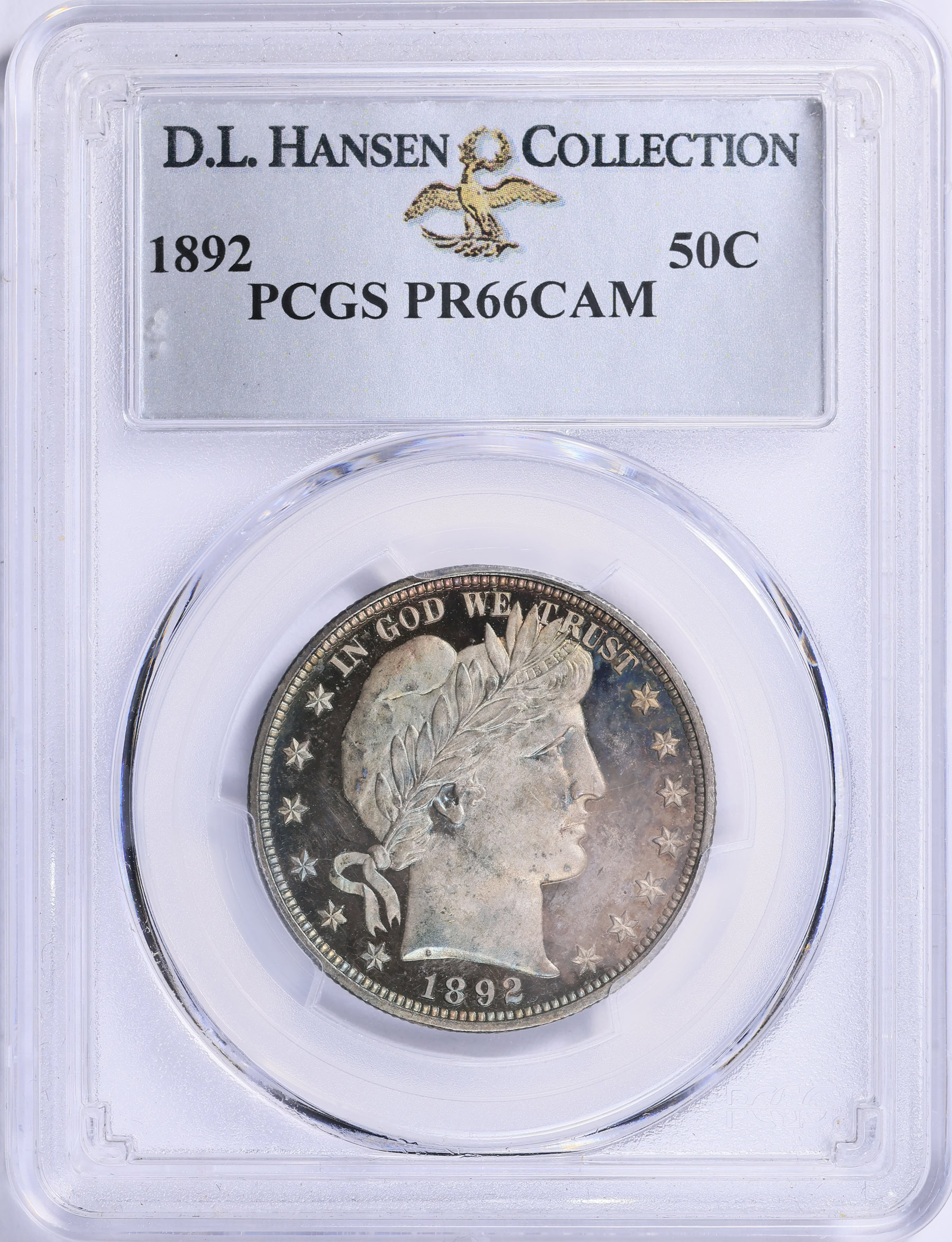 1892 Barber Half Dollar PCGS Proof-66 CAMEO (Toned) (D.L. Hansen ...