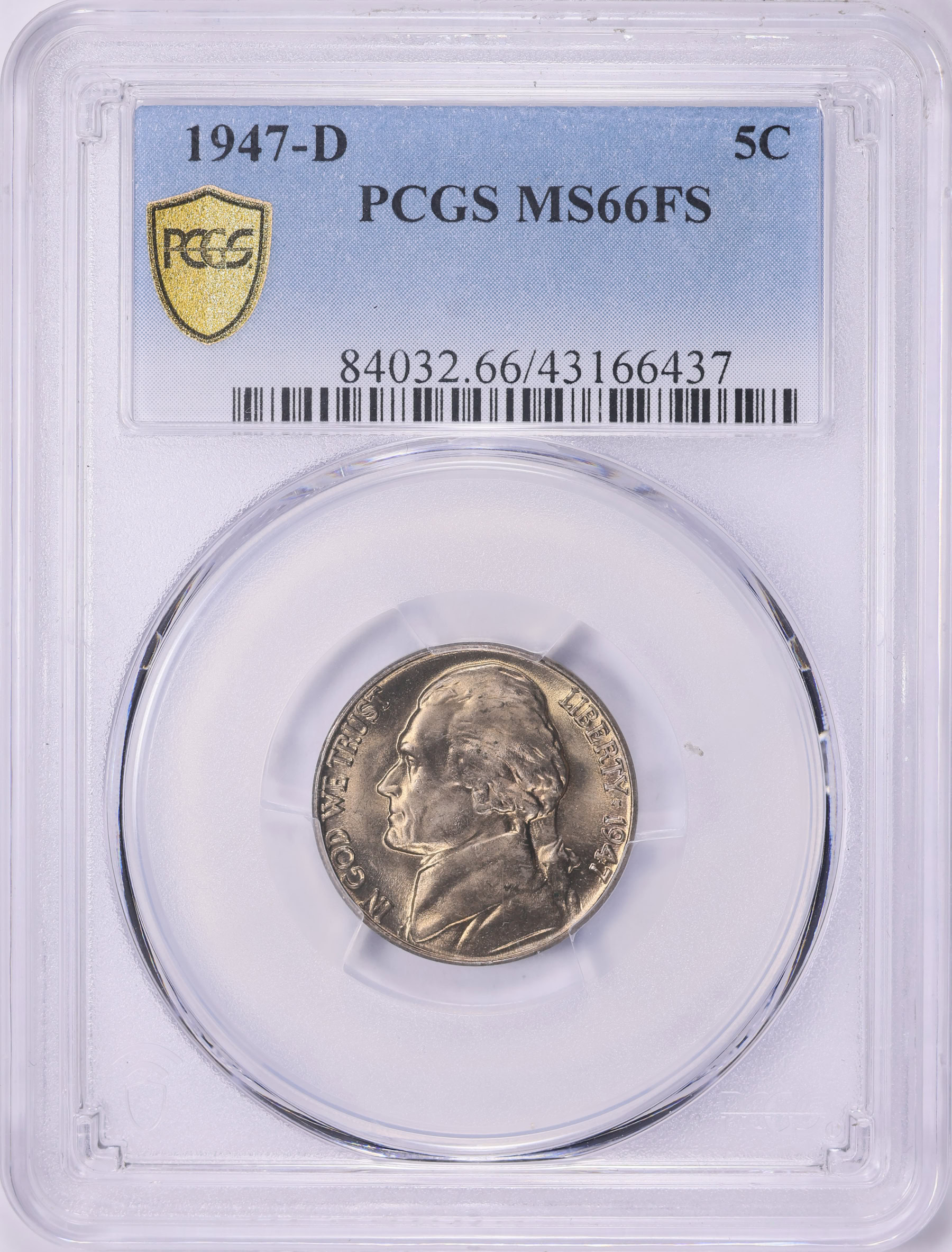 1947-D Jefferson Nickel PCGS MS-66 FS (Item 2075440) | GreatCollections ...