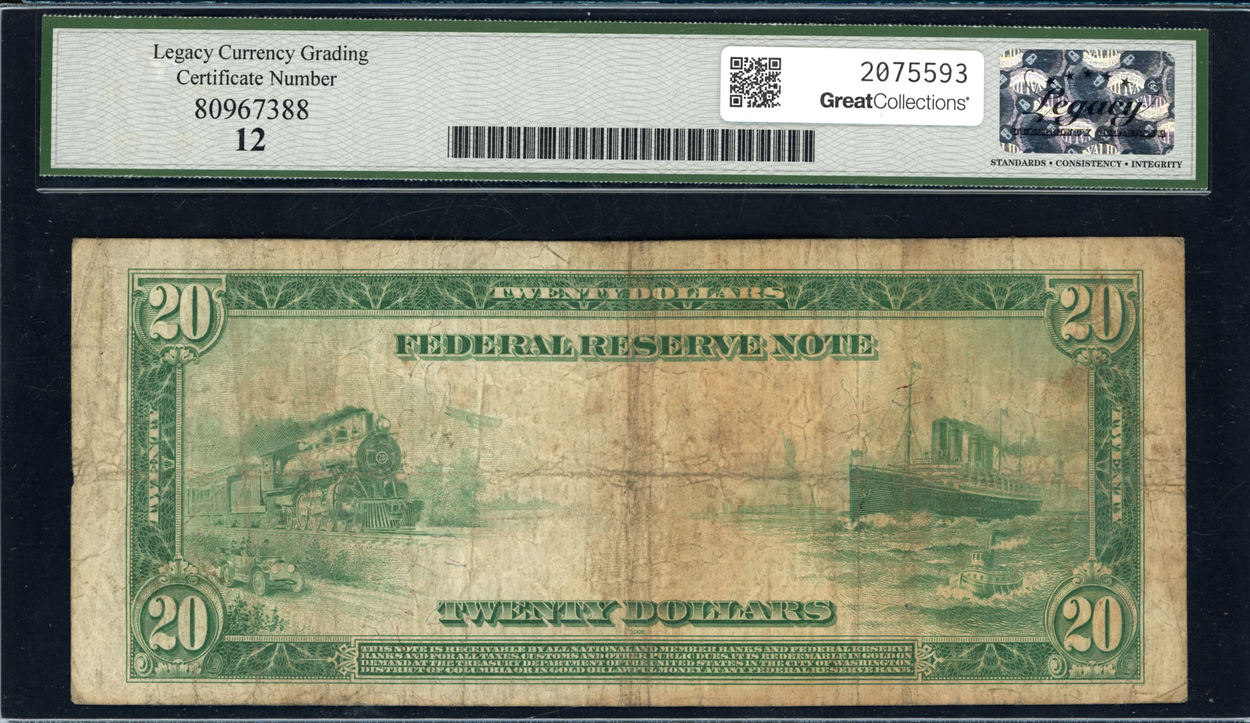 Fr. 979a 1914 $20 Cleveland Federal Reserve Note White / Mellon Legacy ...