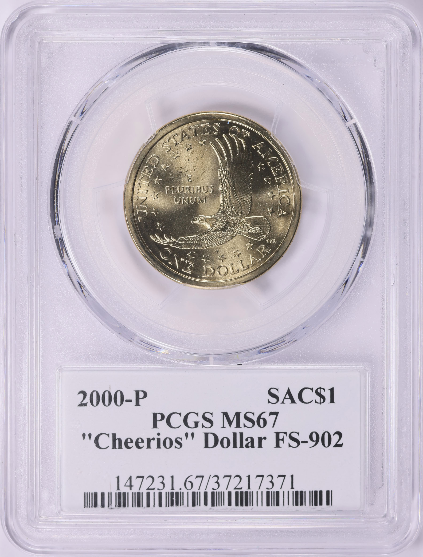 2000-P Sacagawea Dollar Cheerios Dollar PCGS MS-67 (Thomas D. Rogers ...