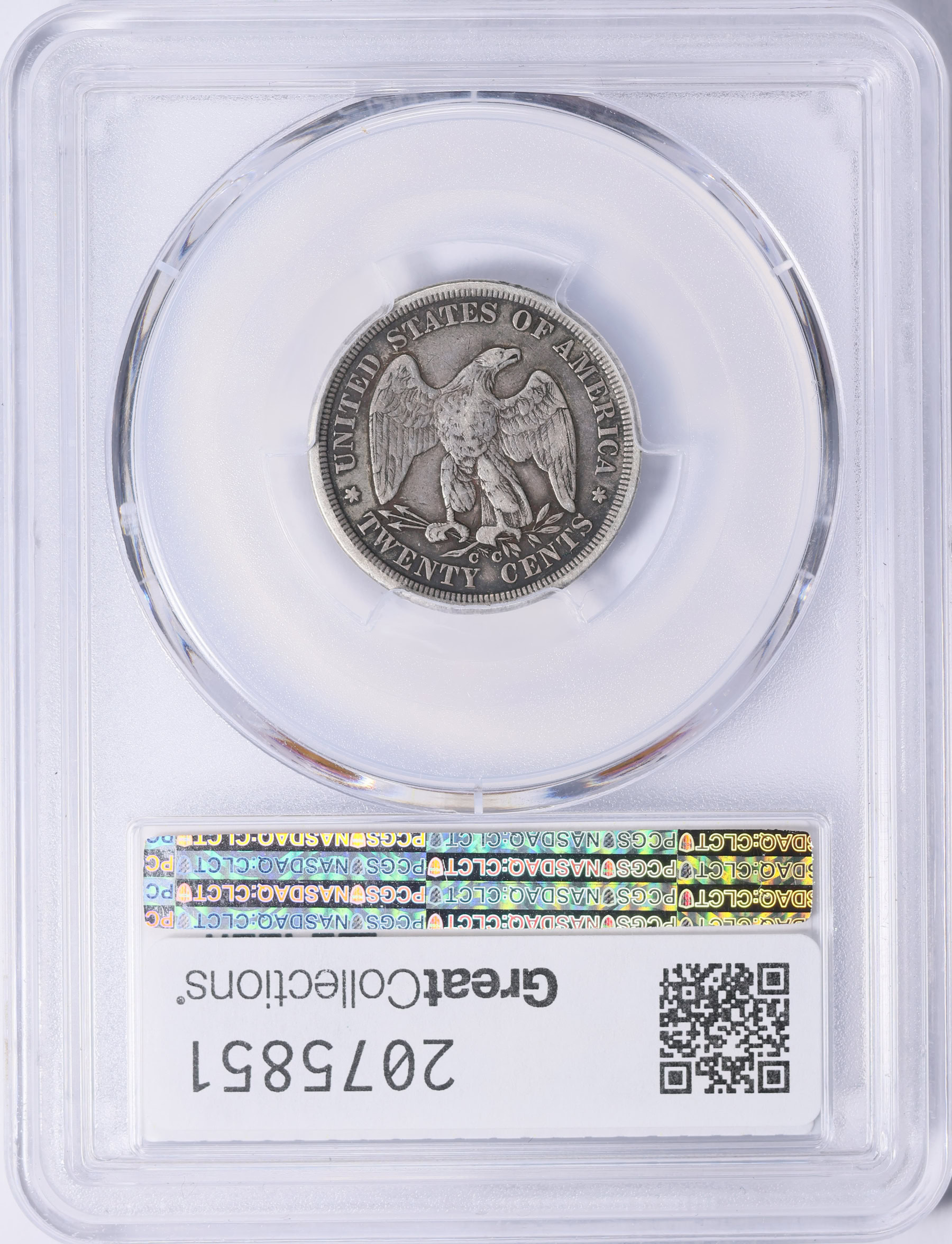1875-CC Twenty-Cent Piece PCGS VF-20 (Item 2075851) | GreatCollections ...