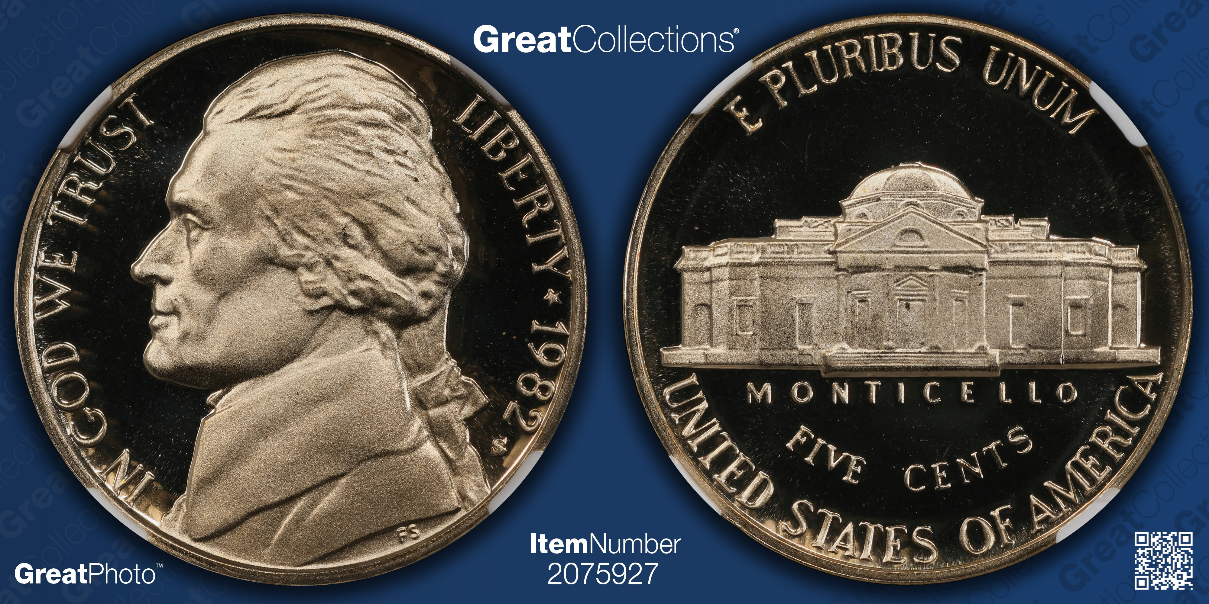 1982-S Jefferson Nickel NGC Proof-70 UC (Item 2075927 ...