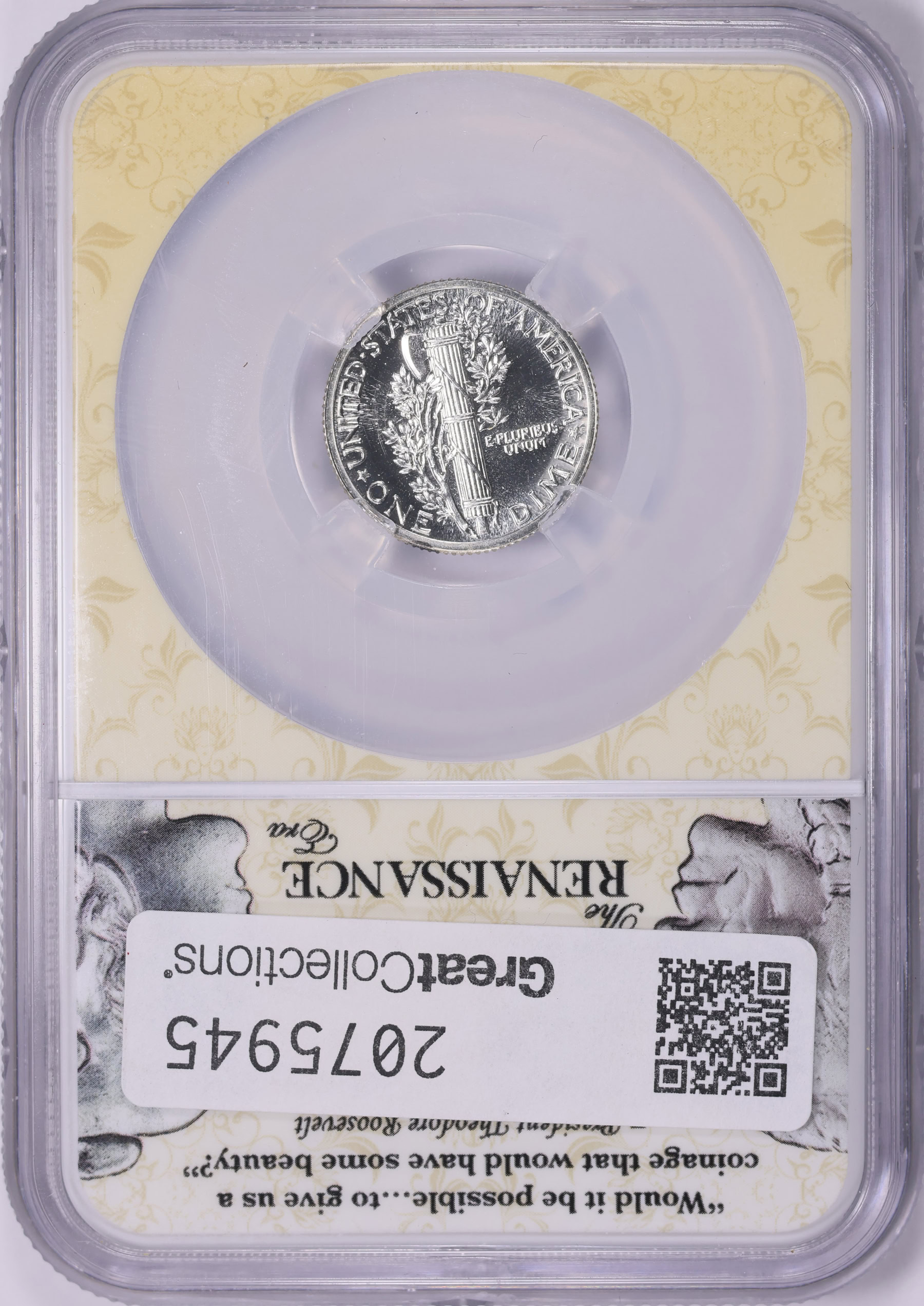1938 Mercury Dime NGC Proof-68 (Rick Tomaska Signed Label) (The ...