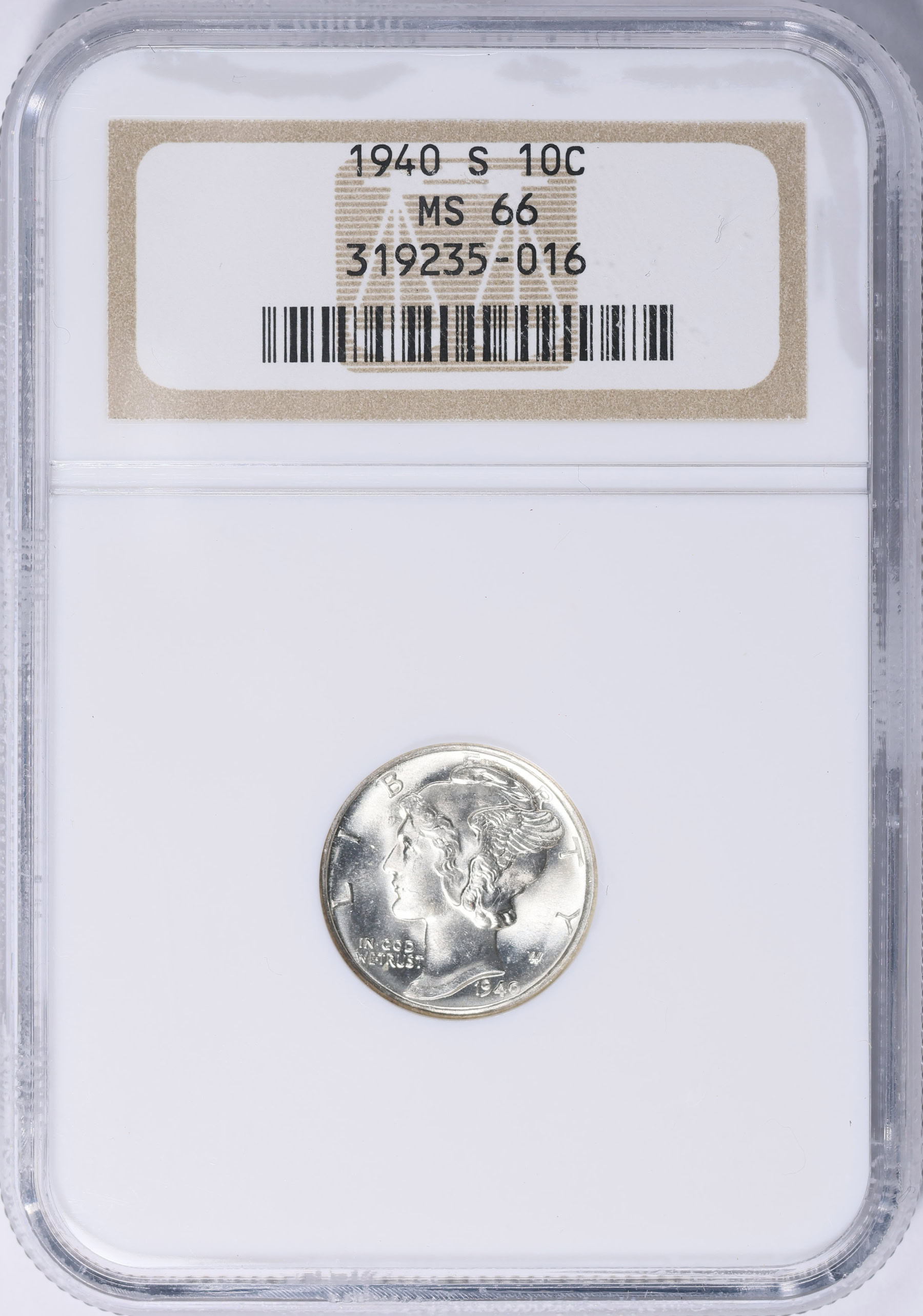 1940-S Mercury Dime NGC MS-66 (Item 2077509) | GreatCollections Coin ...