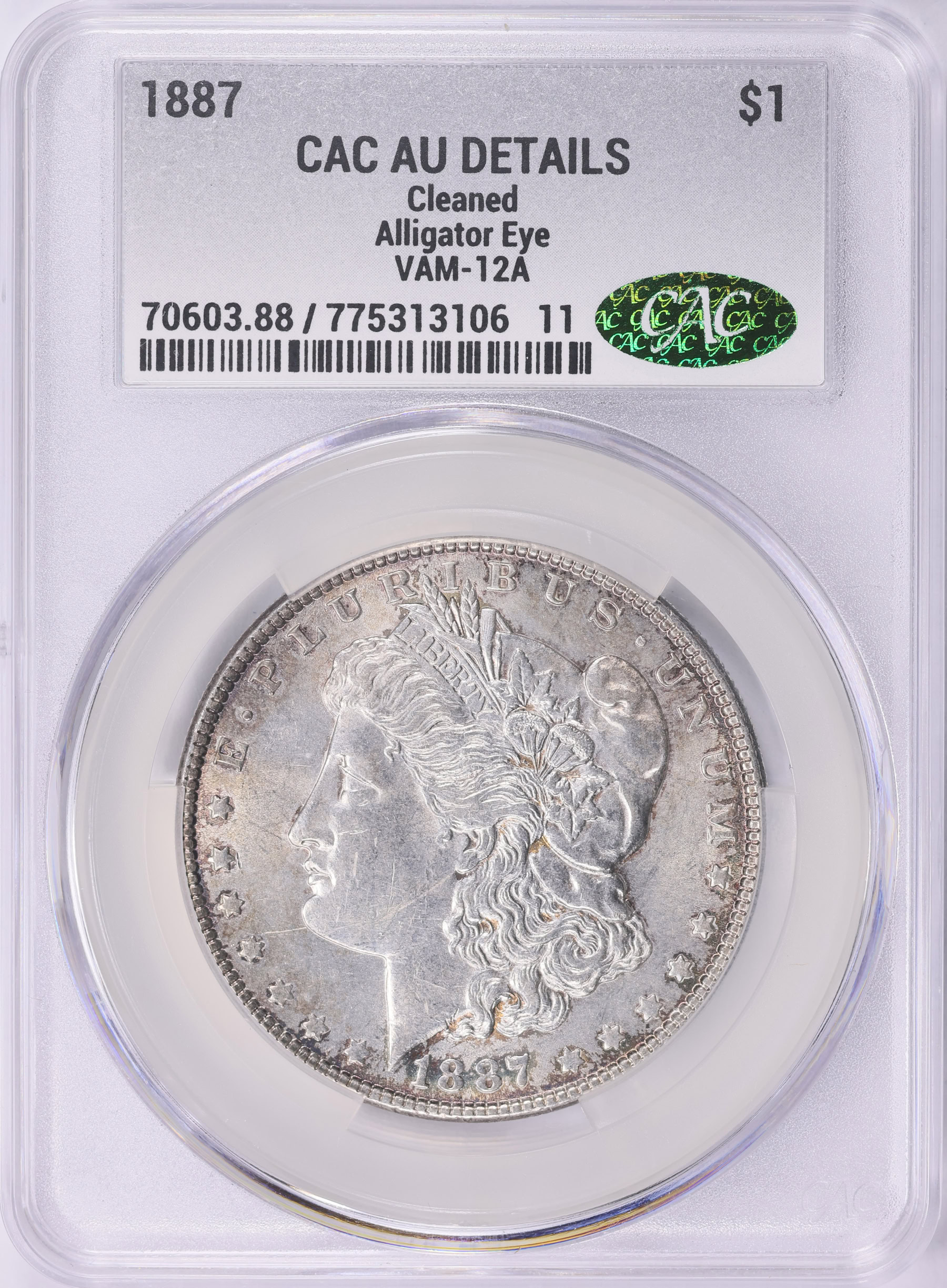 1887 Morgan Silver Dollar Alligator Eye VAM-12A *Top 100* CACG AU ...