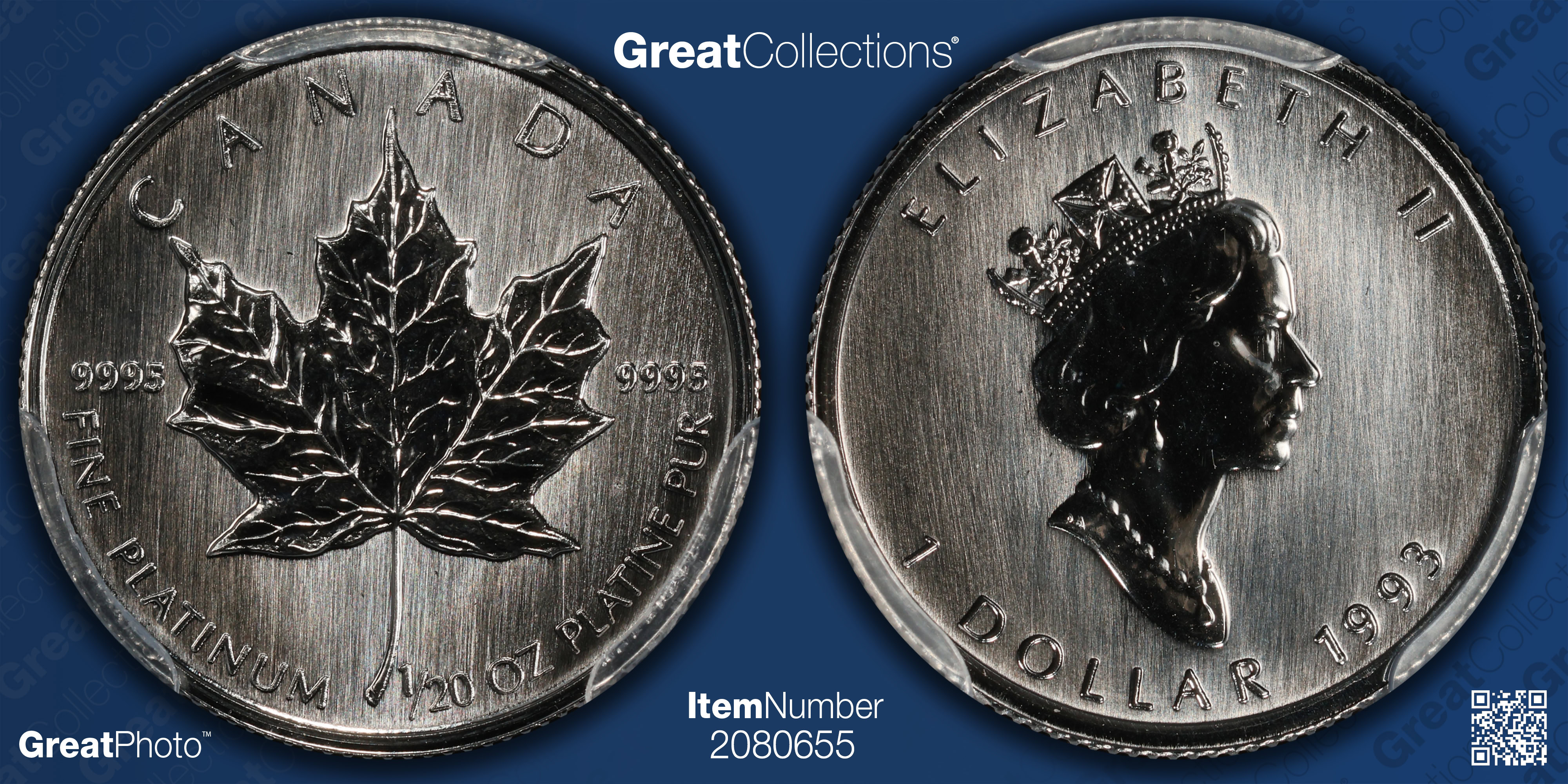 Canada 1993 Platinum Dollar Maple Leaf KM-239 PCGS MS-69 (Item 2080655 ...
