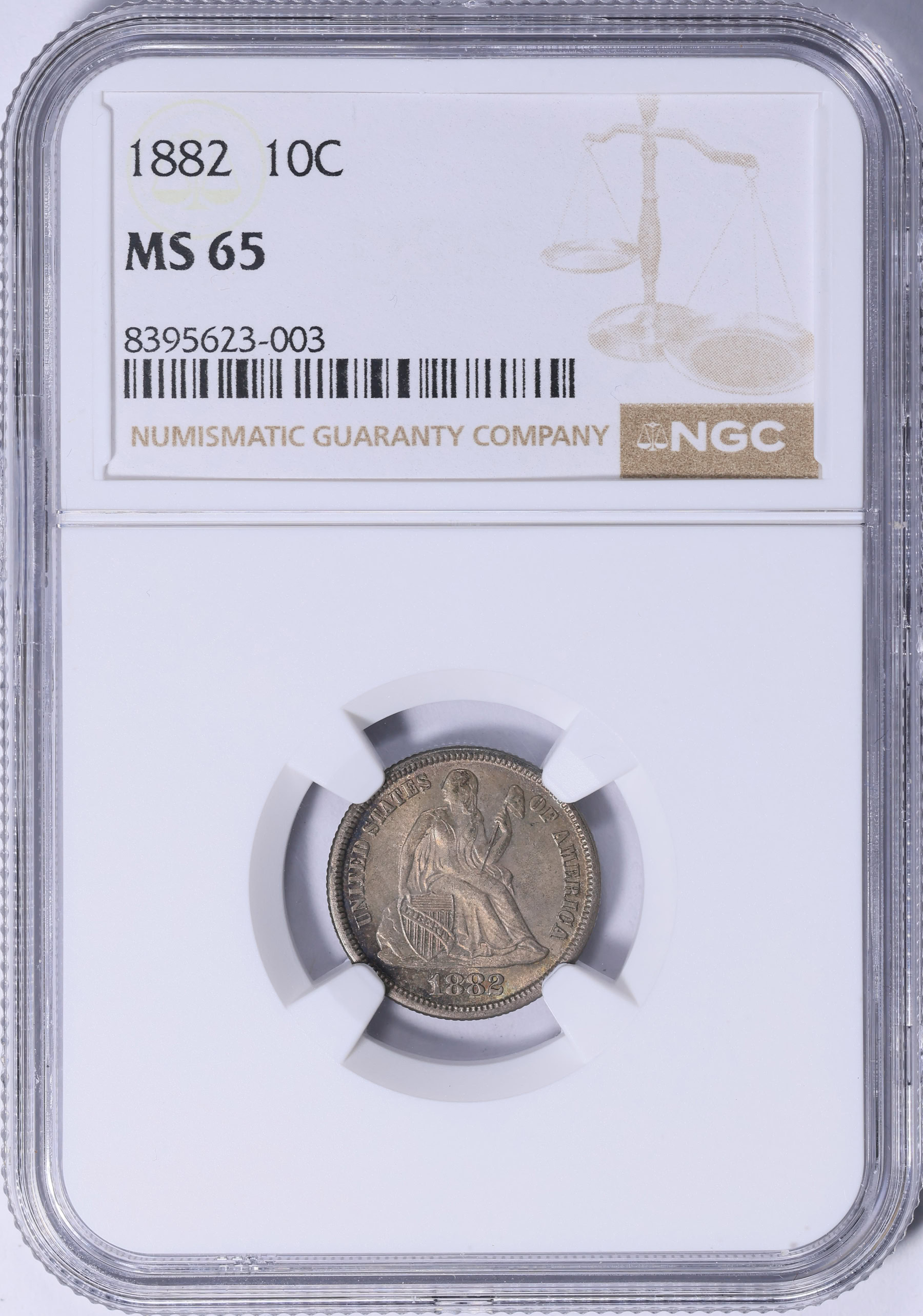 1882 Seated Liberty Dime NGC MS-65 (Item 2080689) | GreatCollections ...