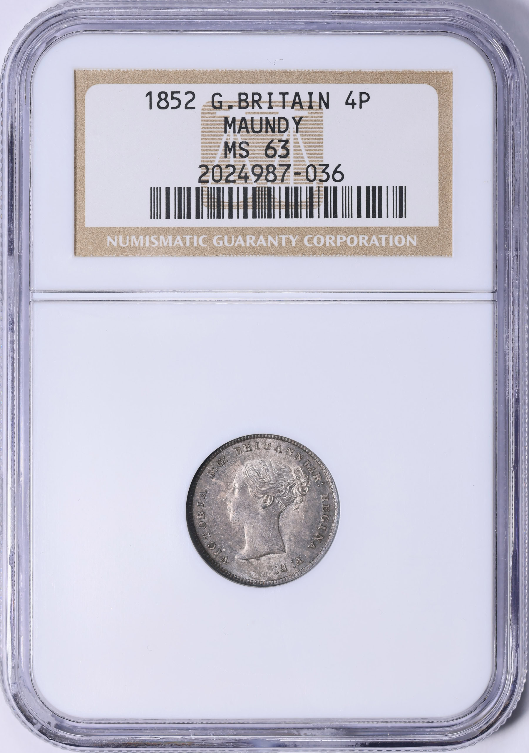 Great Britain 1852 Silver Maundy 4 Pence KM-732 NGC MS-63 (Item 2080714 ...