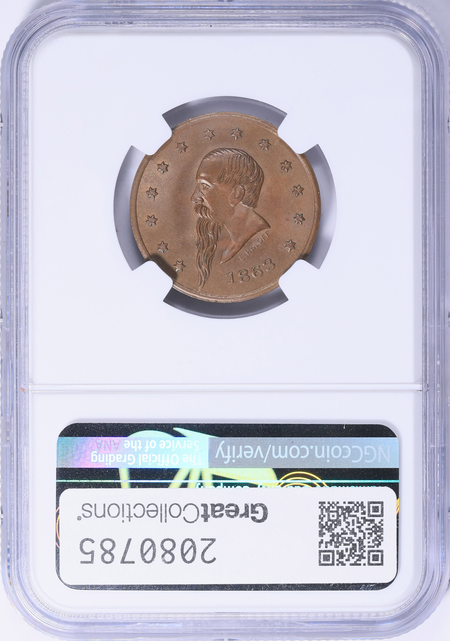 1863 New York City, New York Gustavus Lindenmueller Civil War Token F ...