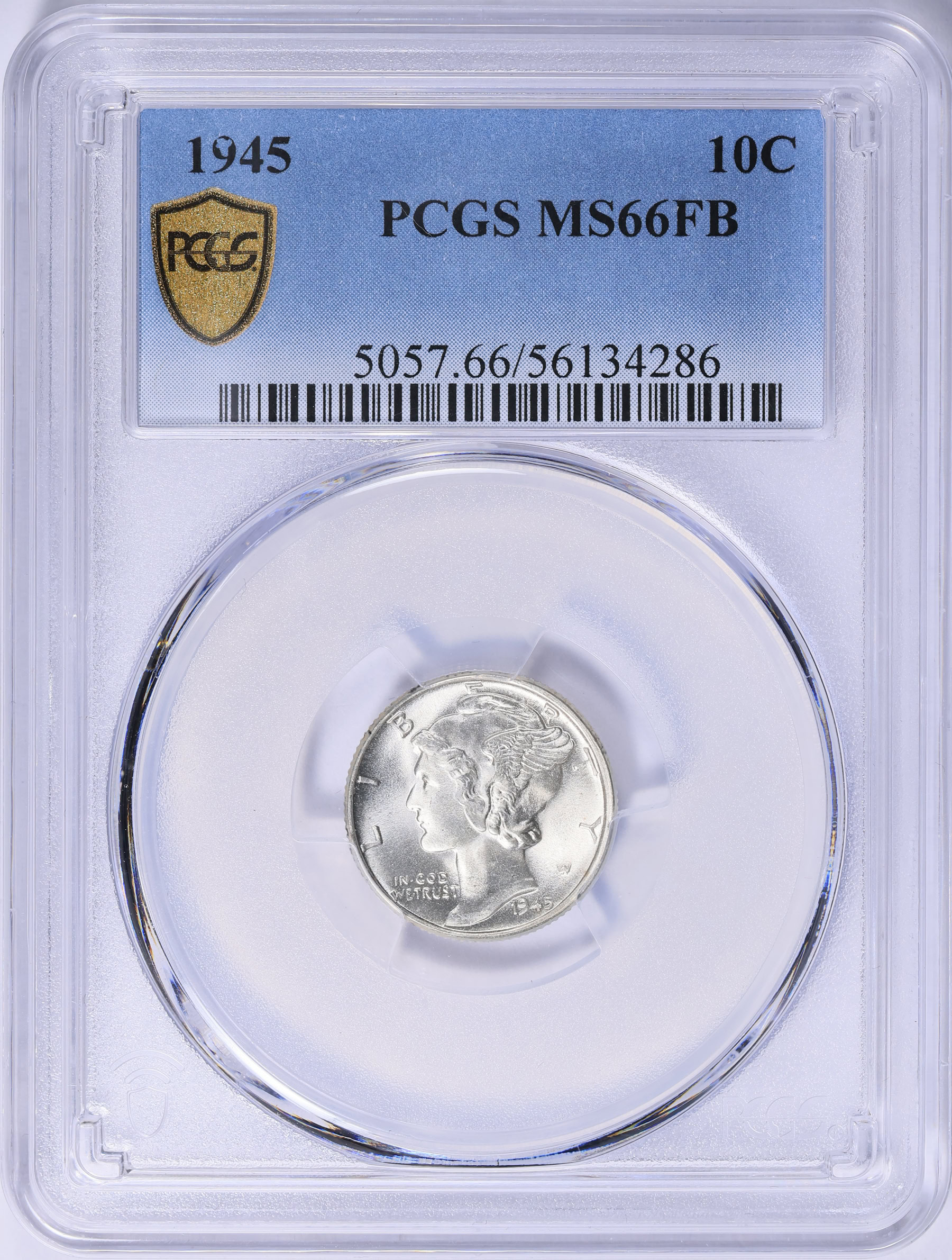 1945 Mercury Dime PCGS MS-66 FB (Item 2081436) | GreatCollections Coin ...
