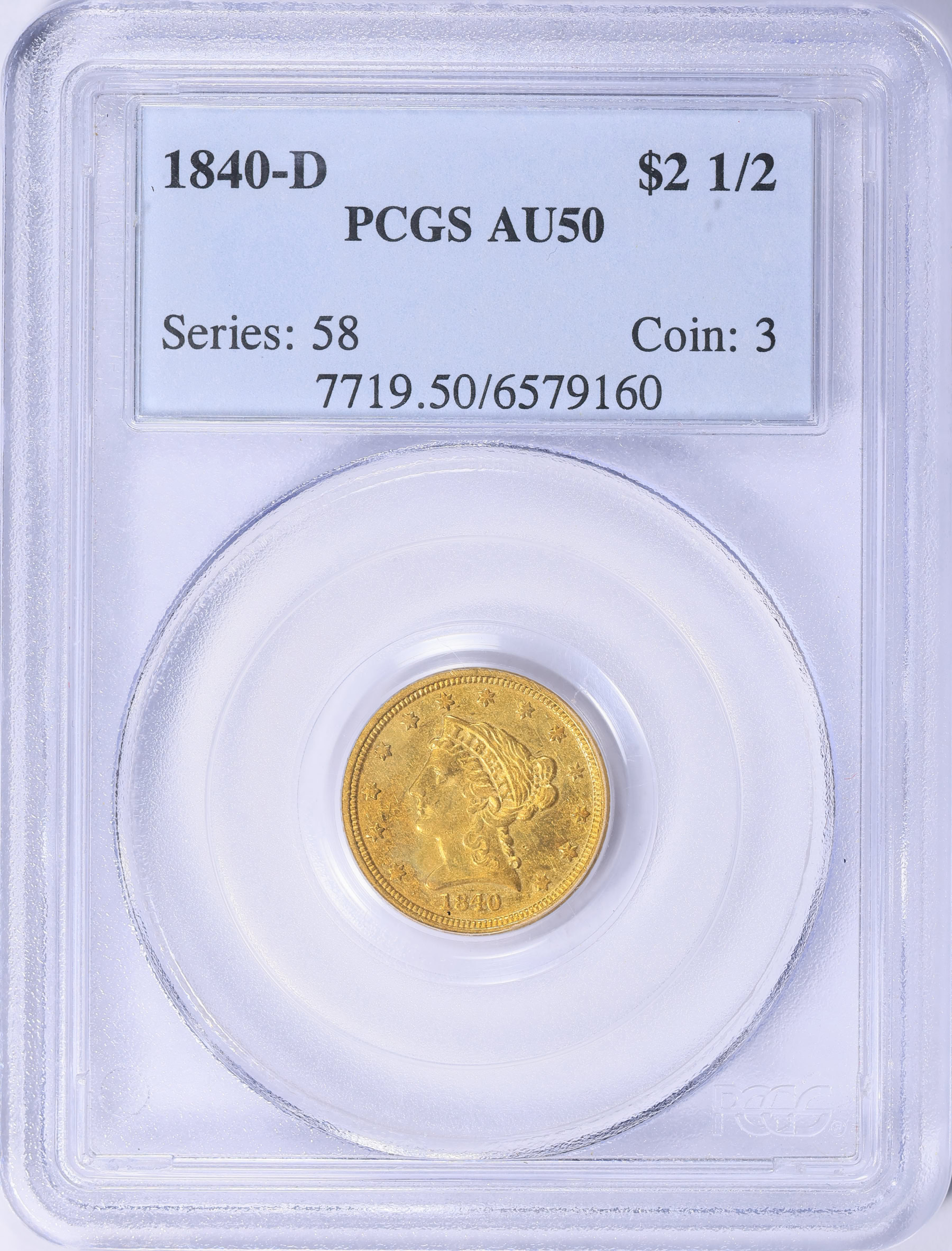 1840-D Liberty Gold Quarter Eagle PCGS AU-50 (Item 2081437 ...