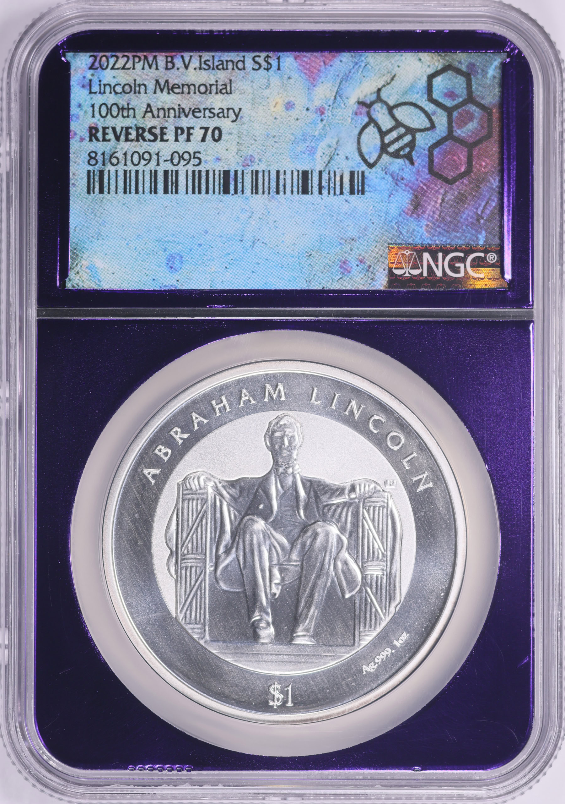 British Virgin Islands 2022-PM Silver $1 Lincoln Memorial 100th ...