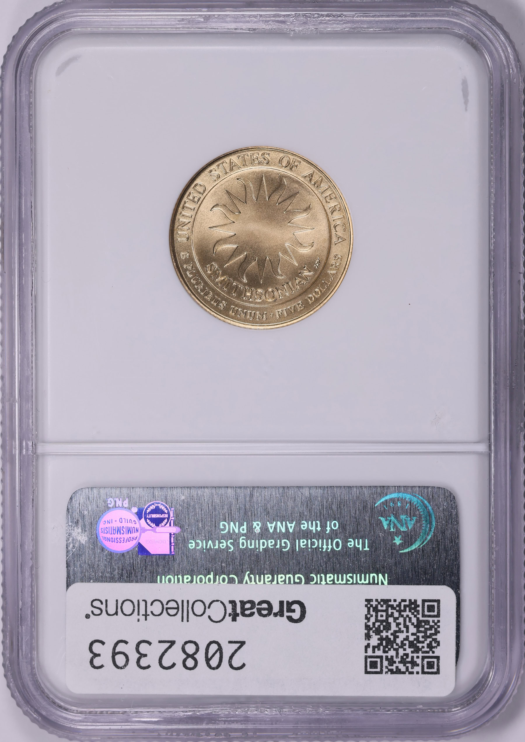 1996-W Smithsonian Institution 150th Anniversary Gold $5 NGC MS-70 ...