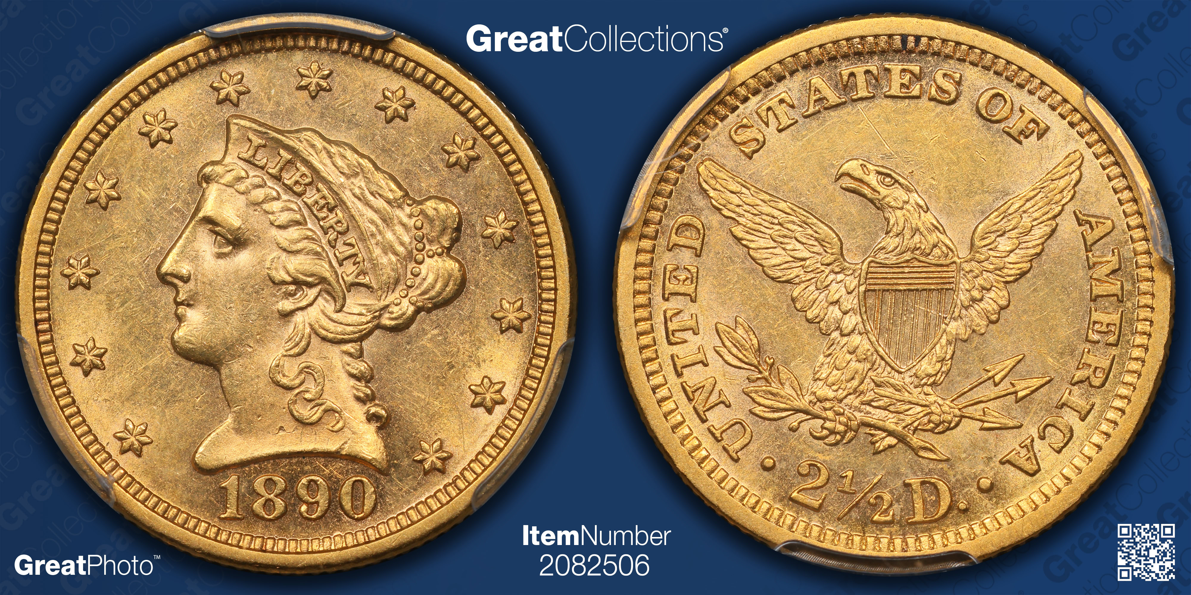 1890 Liberty Gold Quarter Eagle PCGS MS-61 (Item 2082506 ...