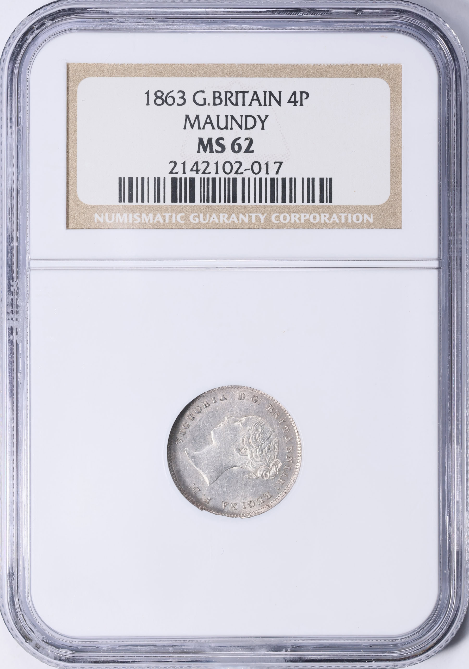 Great Britain 1863 Silver Maundy 4 Pence KM-732 NGC MS-62 (Item 2085055 ...