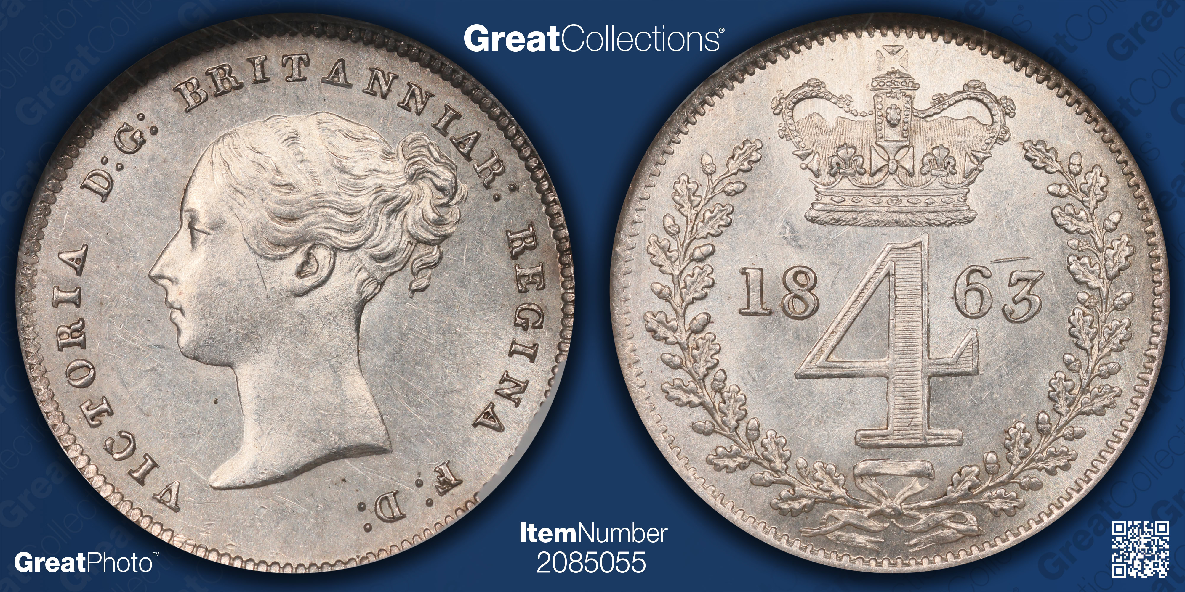 Great Britain 1863 Silver Maundy 4 Pence KM-732 NGC MS-62 (Item 2085055 ...
