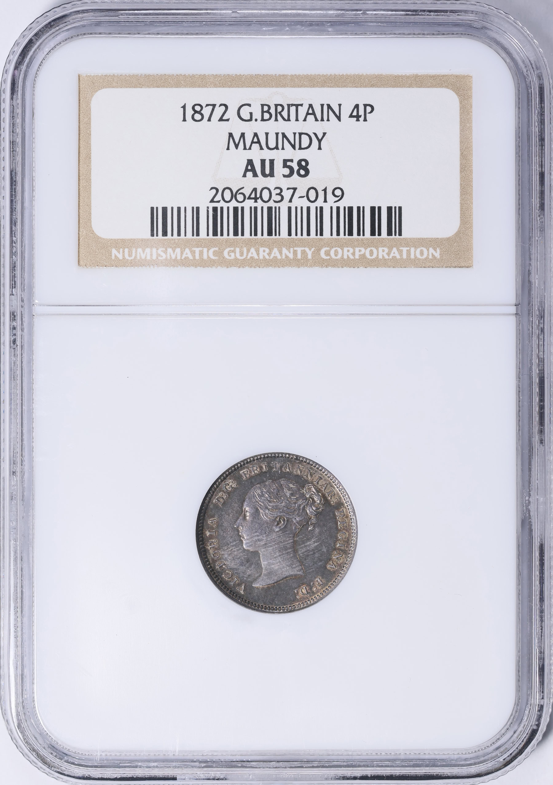 Great Britain 1872 Silver Maundy 4 Pence KM-732 NGC AU-58 (Item 2085062 ...