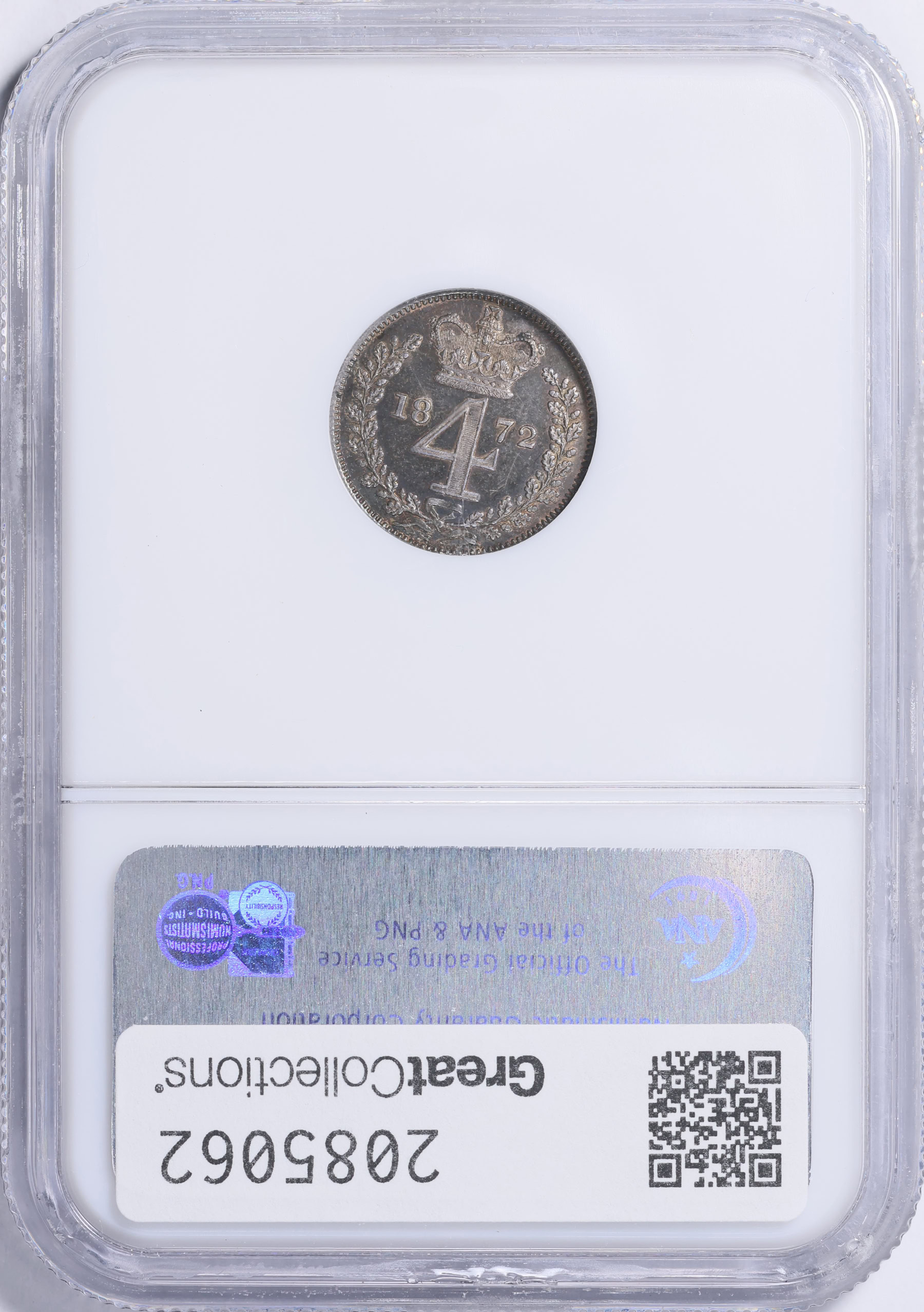 Great Britain 1872 Silver Maundy 4 Pence KM-732 NGC AU-58 (Item 2085062 ...