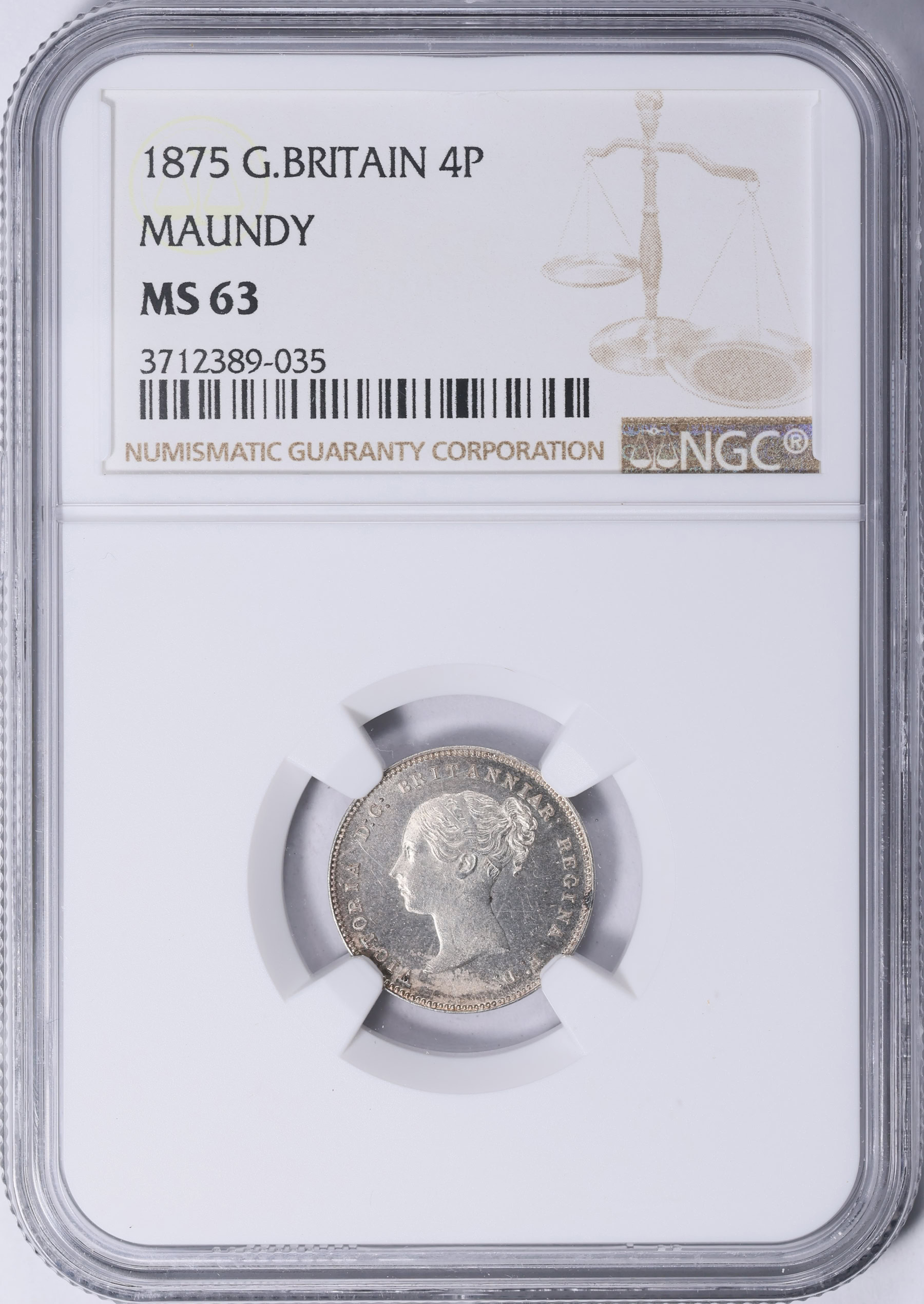 Great Britain 1875 Silver Maundy 4 Pence KM-732 NGC MS-63 (Item 2085064 ...