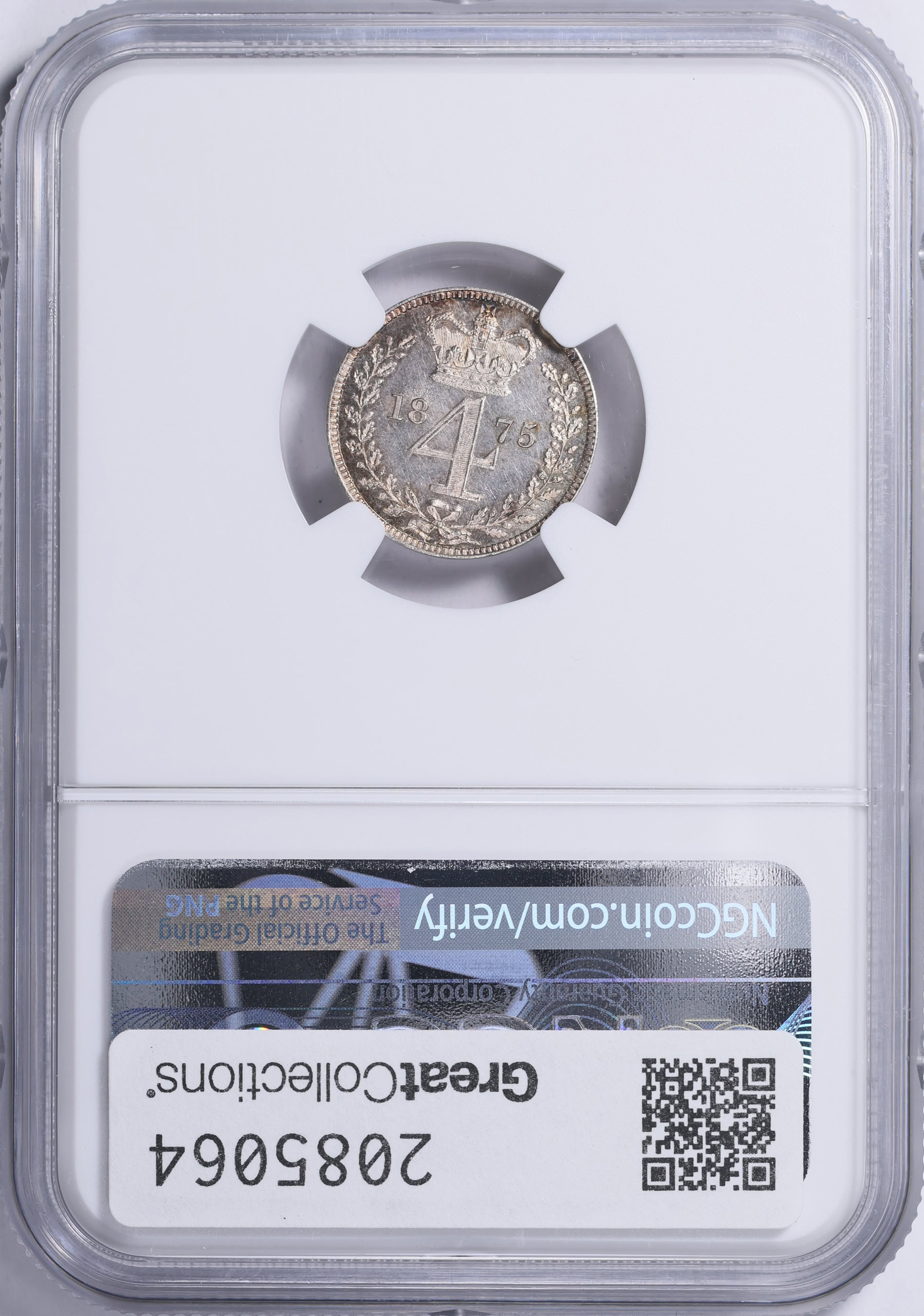 Great Britain 1875 Silver Maundy 4 Pence KM-732 NGC MS-63 (Item 2085064 ...