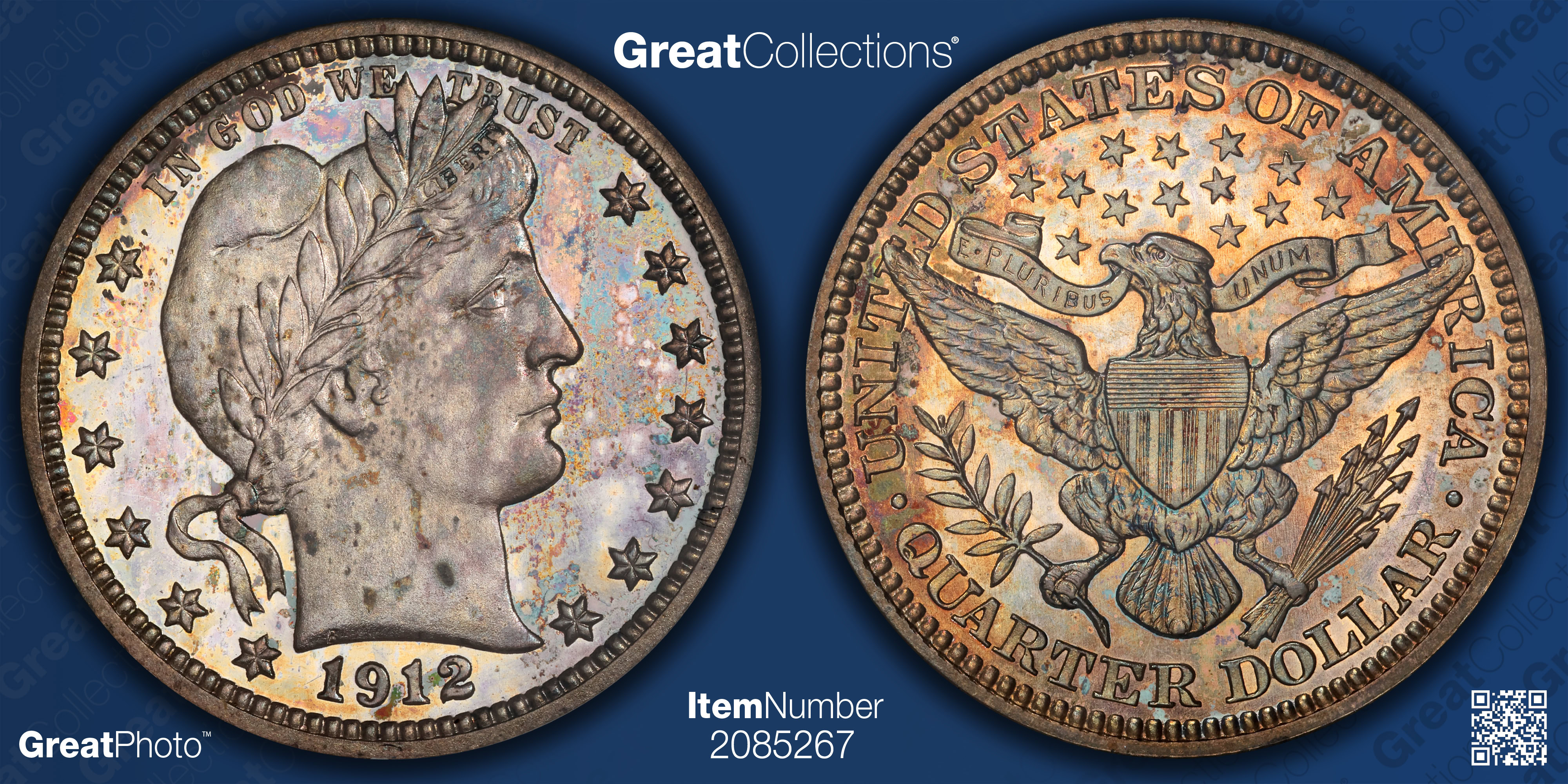 1912 Barber Quarter NGC Proof-66 OH (Toned) (Item 2085267 ...
