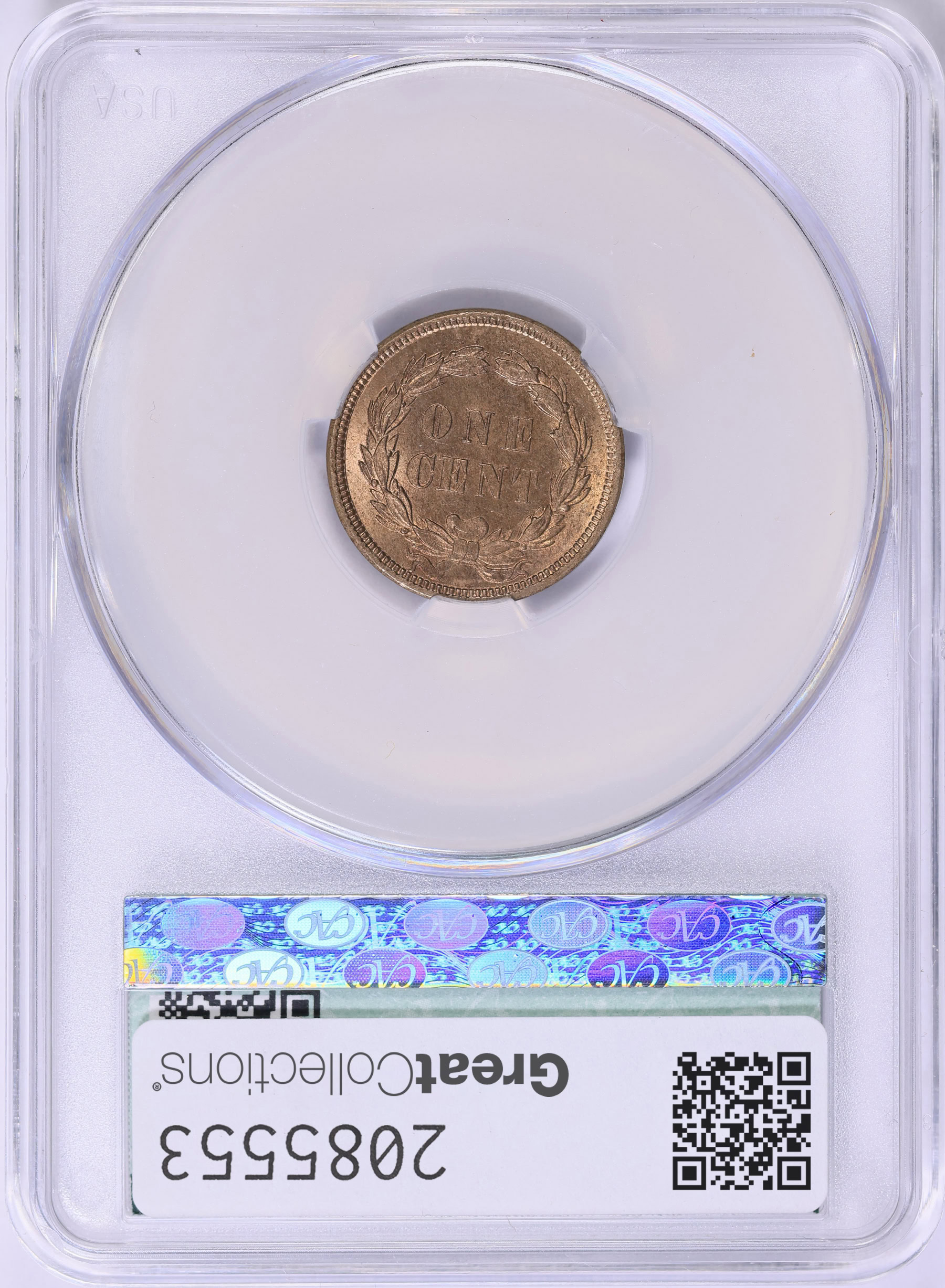 1859 Indian Cent CACG MS-64 (Item 2085553) | GreatCollections Coin Auctions