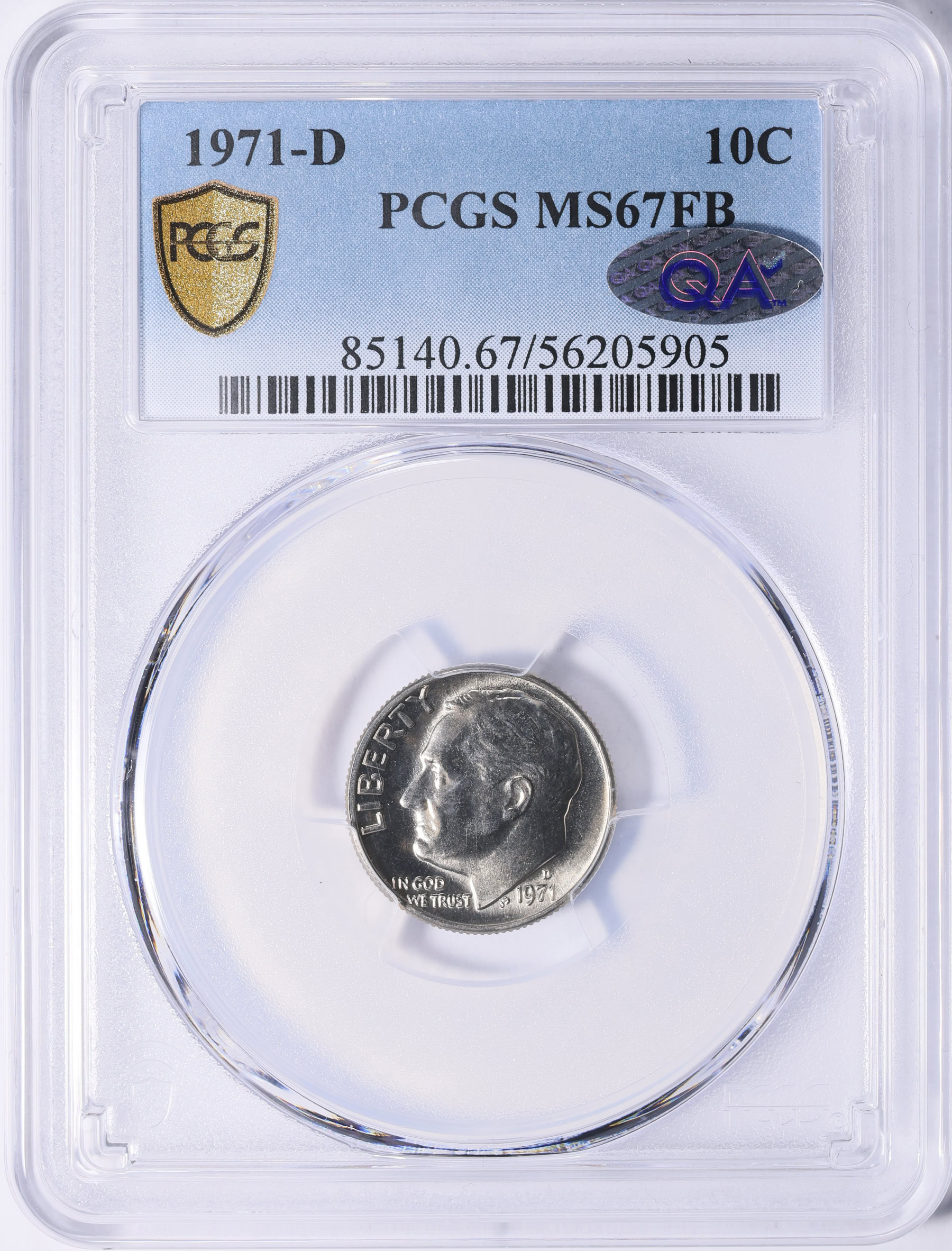 1971-D Roosevelt Dime PCGS MS-67 FB (QA) (Item 2086051 ...