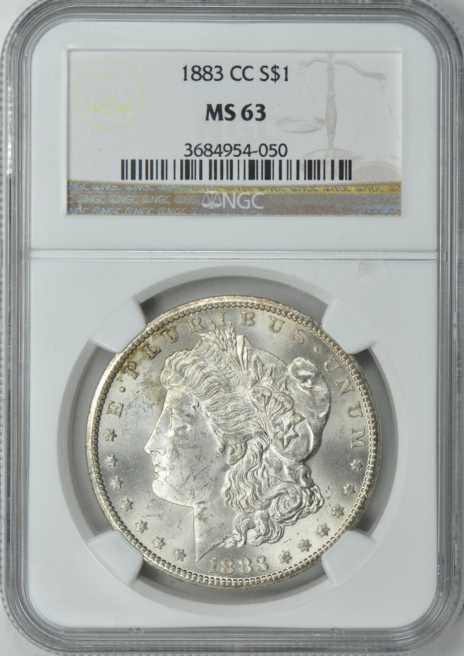 1883-CC Morgan Silver Dollar NGC MS-63 (Item 208757) | GreatCollections Coin Auctions