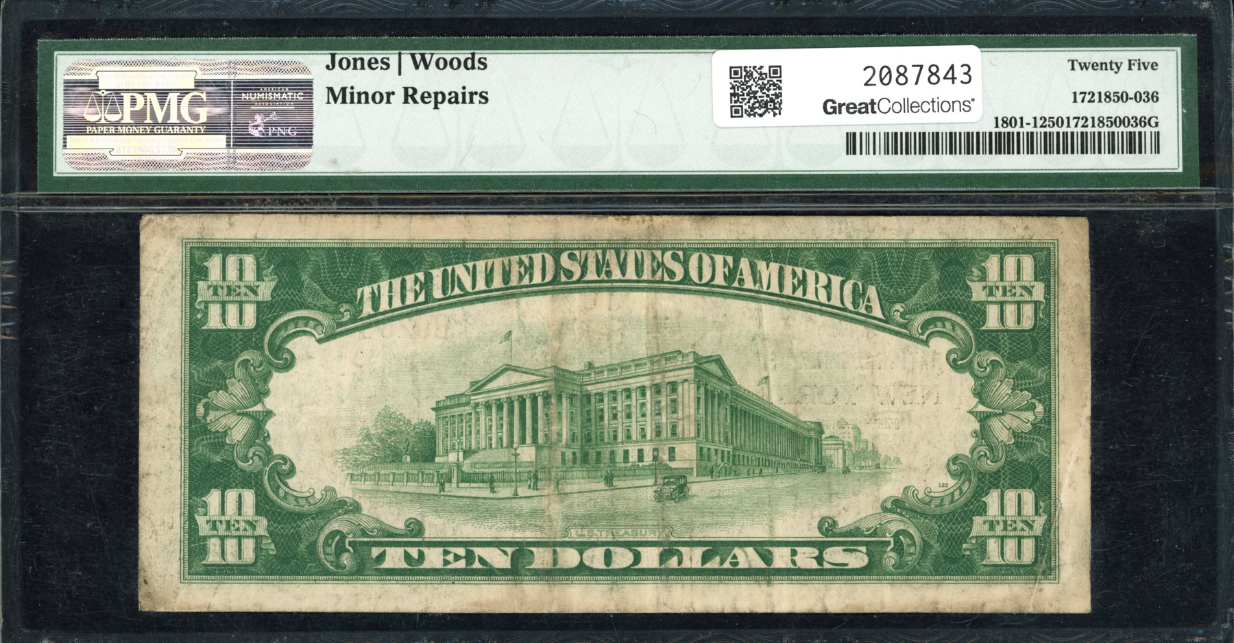 Fr. 1801-1 New York City, New York 1929 Type 1 $10 Note Grace National ...