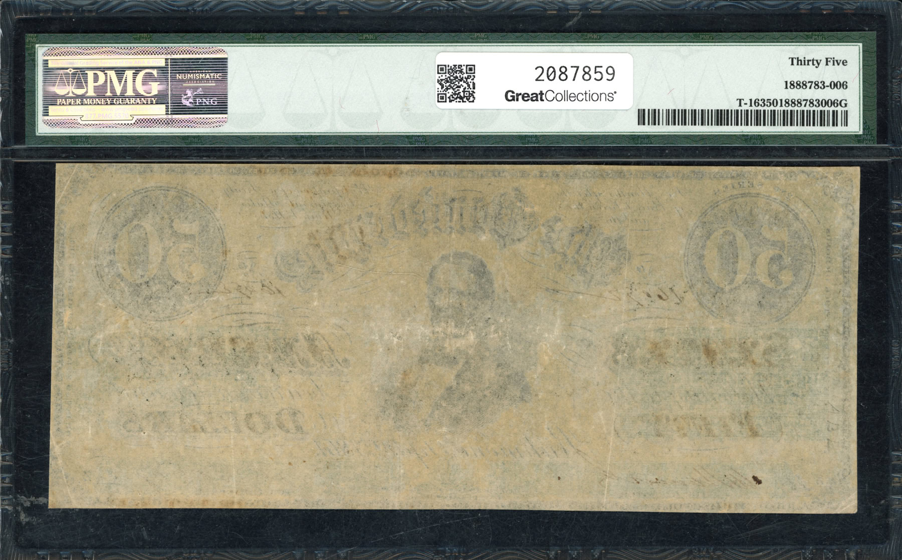 T-16 Confederate States of America 1861 $50 Note PMG Choice Very Fine ...