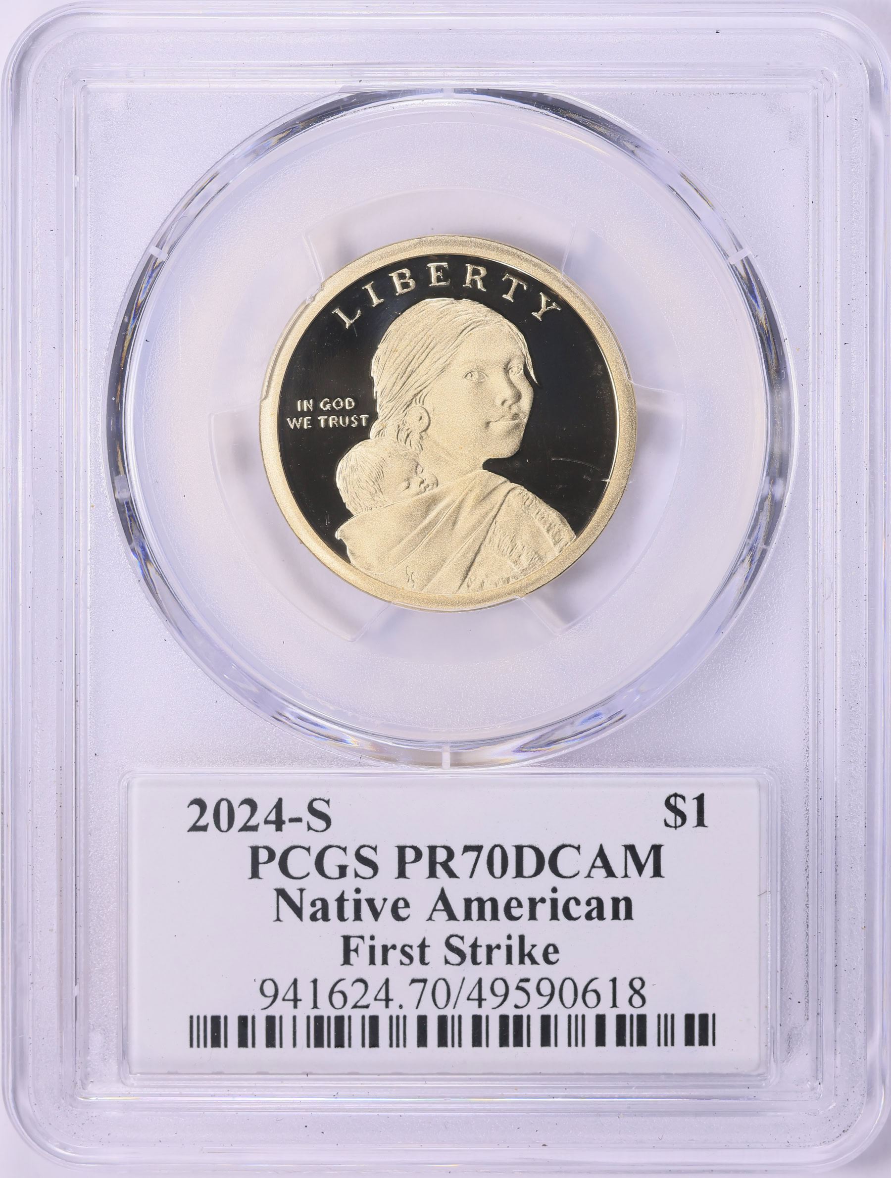 2024-S Sacagawea Dollar Native American First Strike PCGS Proof-70 DCAM ...
