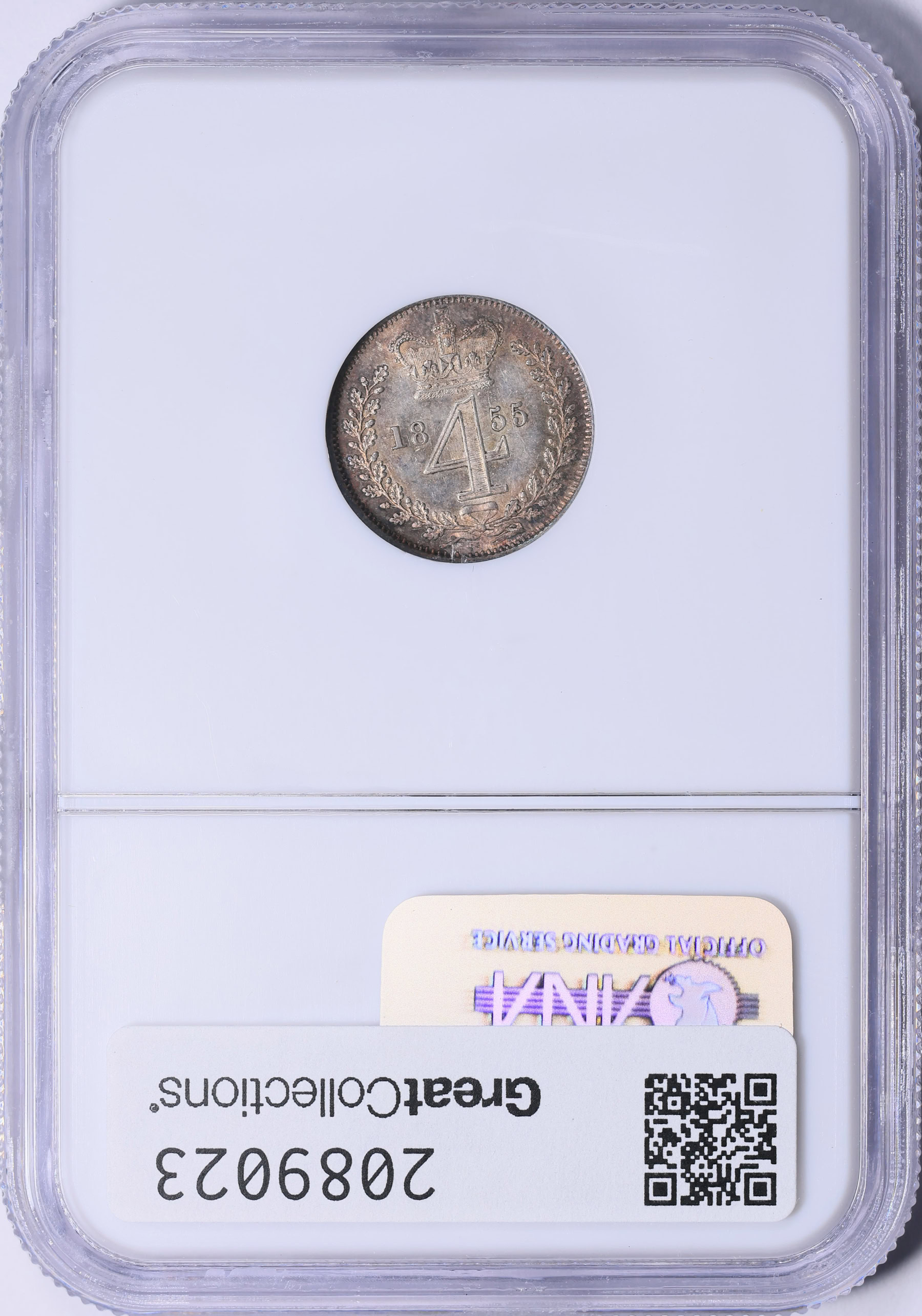 Great Britain 1855 Silver Maundy 4 Pence KM-732 NGC MS-64 (Toned) (Item ...