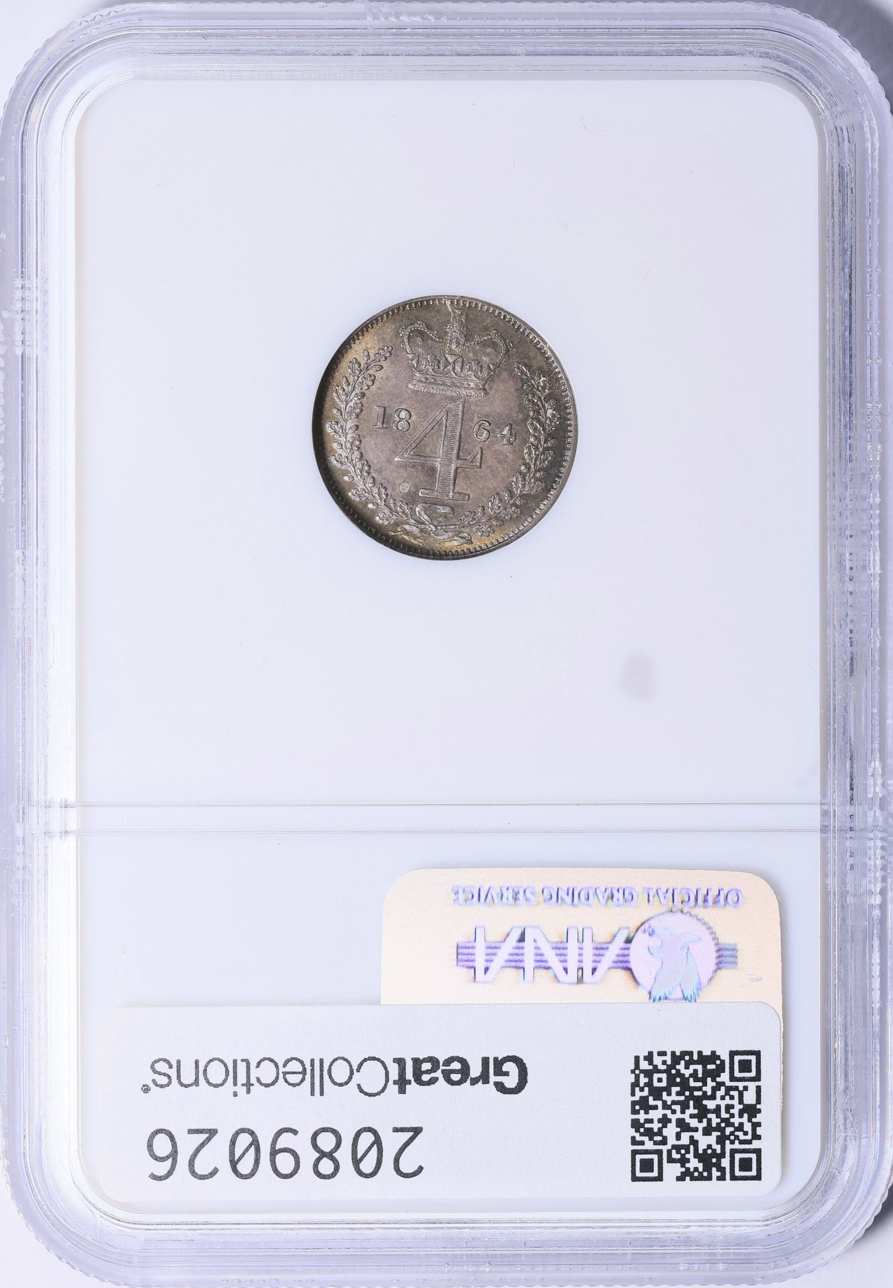 Great Britain 1864 Silver Maundy 4 Pence KM-732 NGC MS-64 (Toned) (Item ...