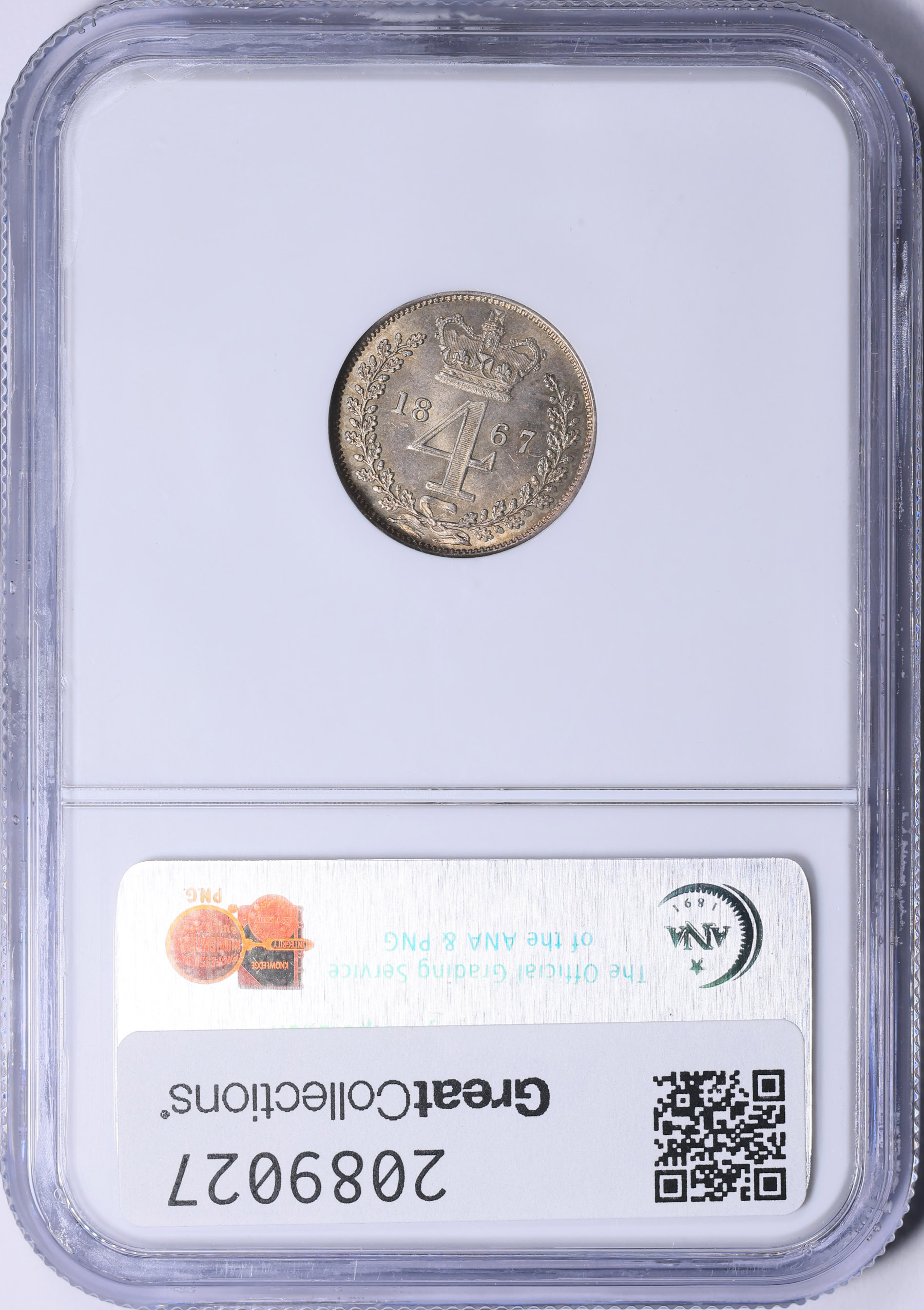 Great Britain 1867 Silver Maundy 4 Pence KM-732 NGC MS-64 (Item 2089027 ...