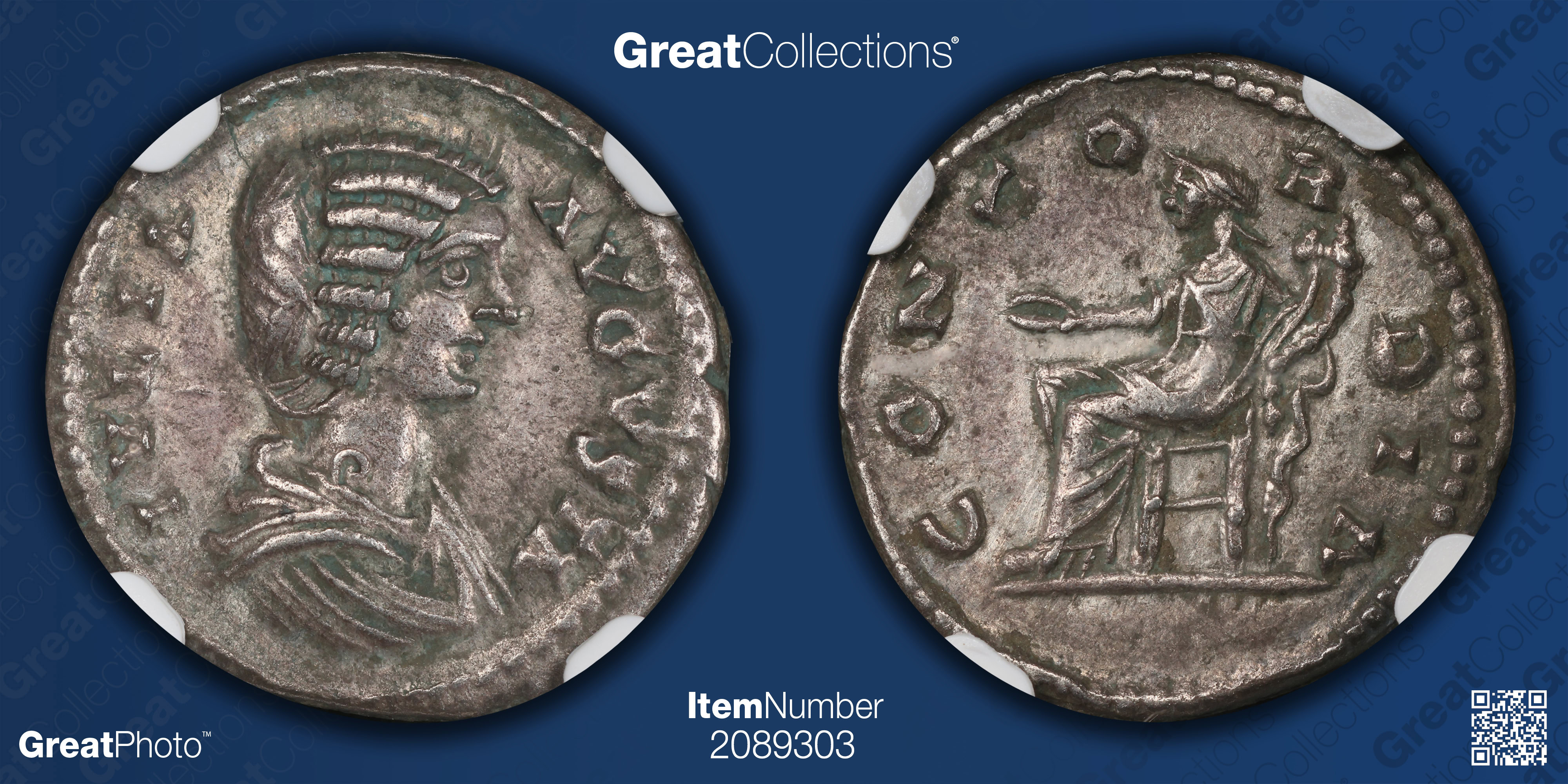 Ancient Roman Empire, Julia Domna Augusta (A.D. 193-217) c.A.D. 198-202 ...