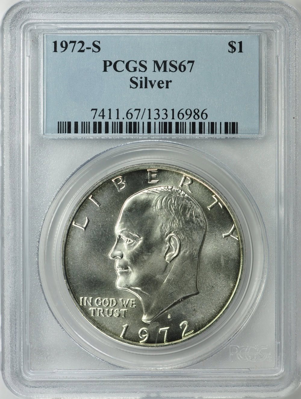 1972-S Eisenhower Dollar Silver PCGS MS-67 (Item 209 ...