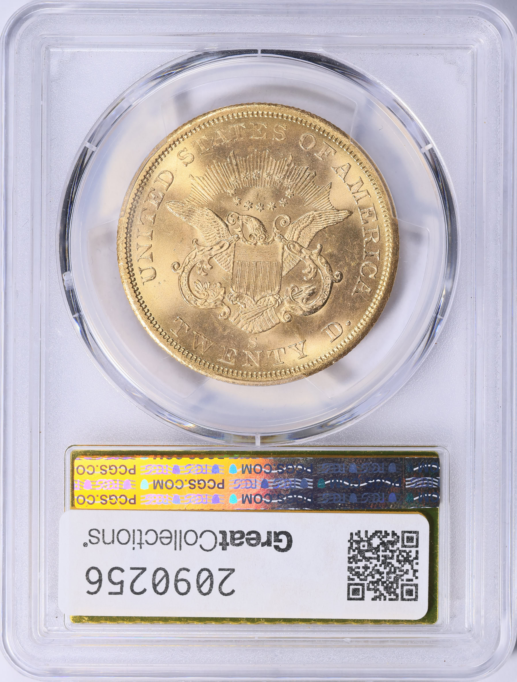 1857-S Liberty Gold Double Eagle Shipwreck SS Central America PCGS MS ...
