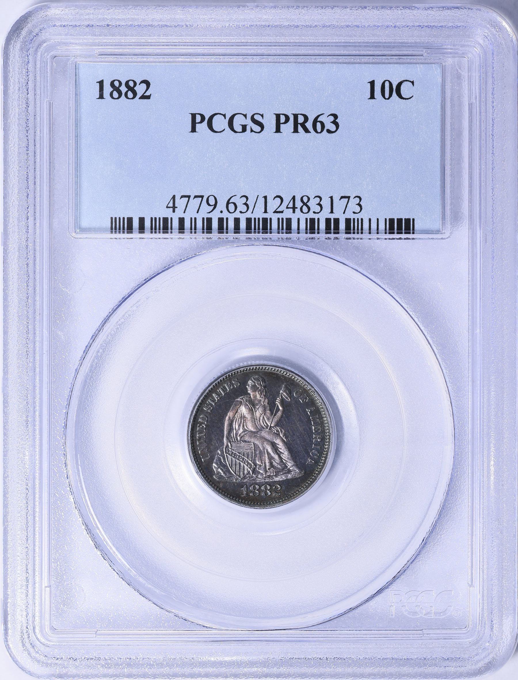 1882 Seated Liberty Dime PCGS Proof-63 (Toned) (Item 2090691 ...