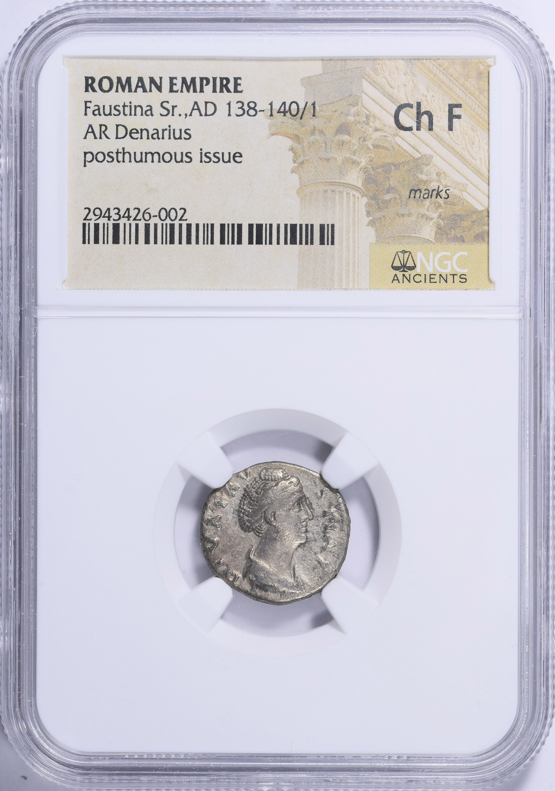 Ancient Roman Empire, Diva Faustina Senior (Died 141) c.A.D. 146-161 AR ...
