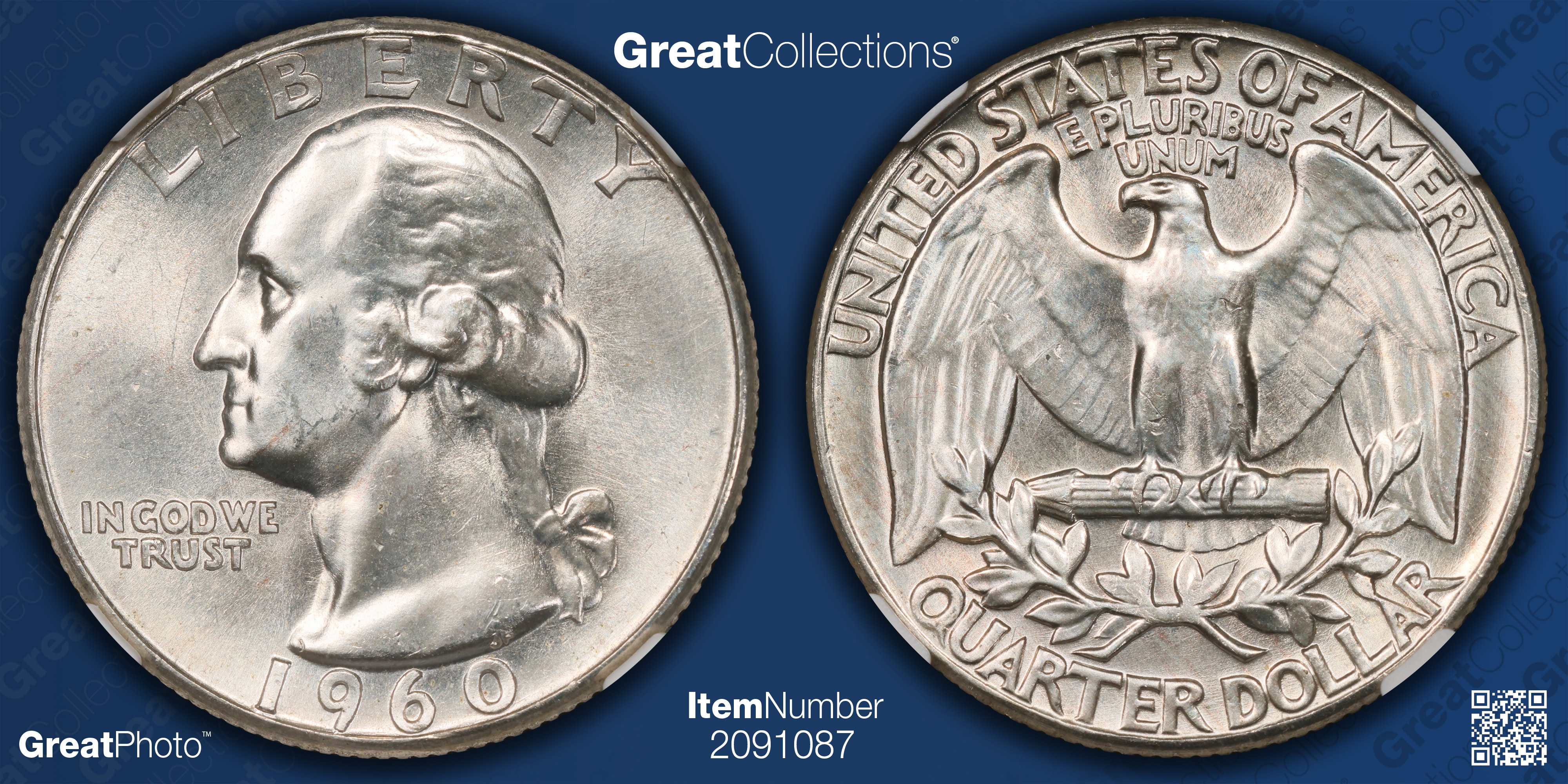 1960 Washington Quarter Type B Reverse NGC MS-66 (Bill Fivaz Signed ...