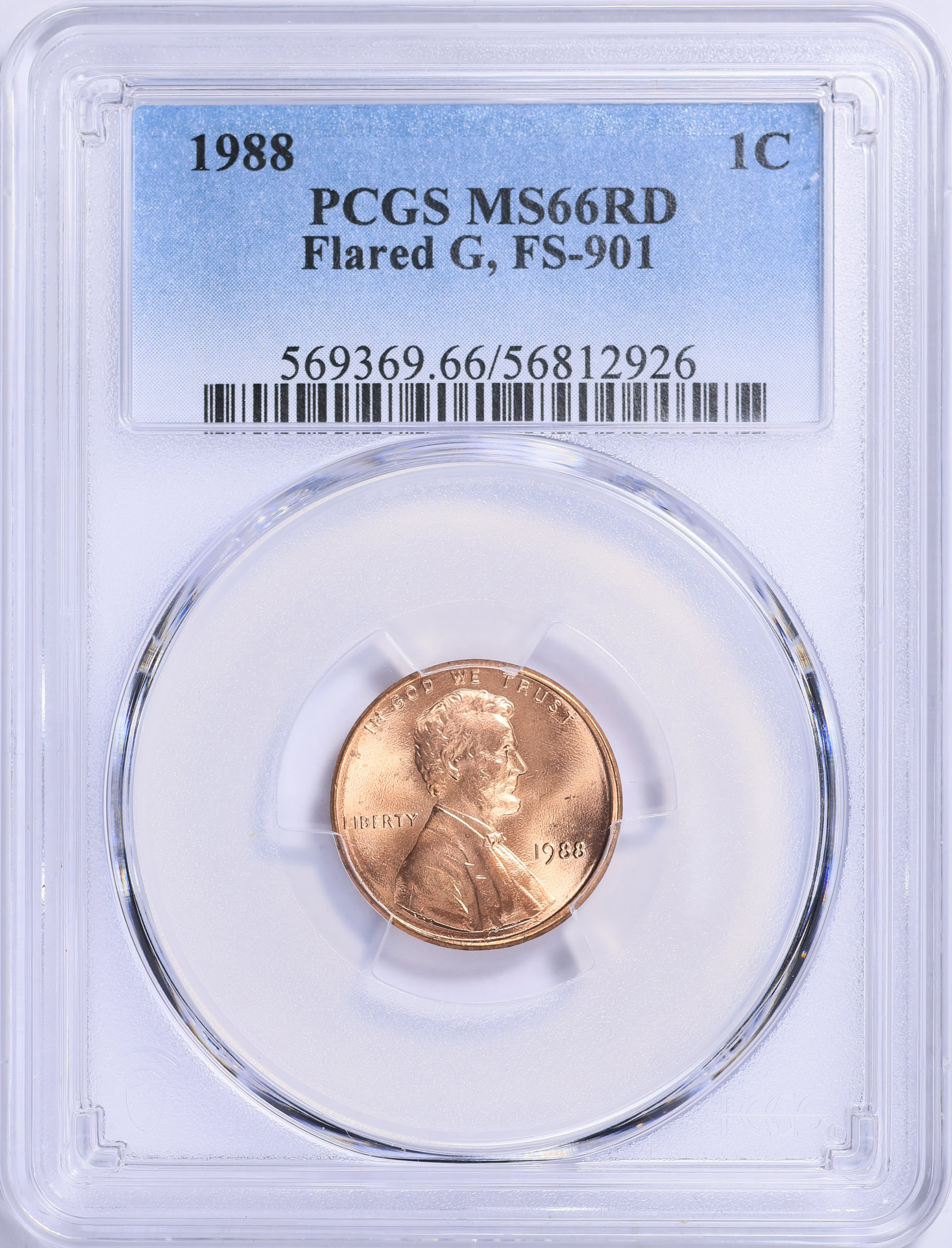 1988 Lincoln Cent Flared G FS-901 PCGS MS-66 RD (Item 2091355 ...