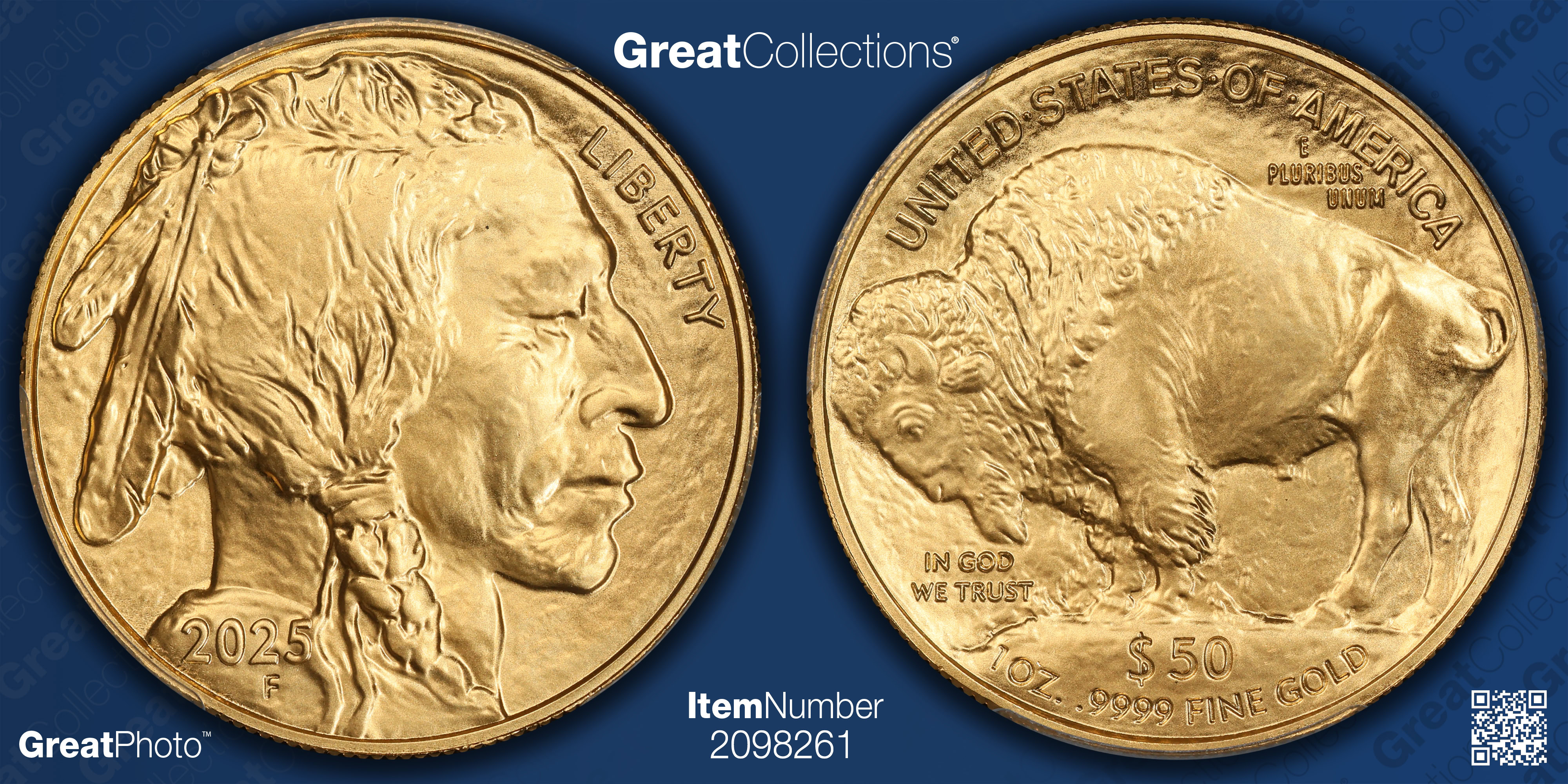 2025 $50 One-Ounce Gold American Buffalo First Day of Issue PCGS MS-70 ...