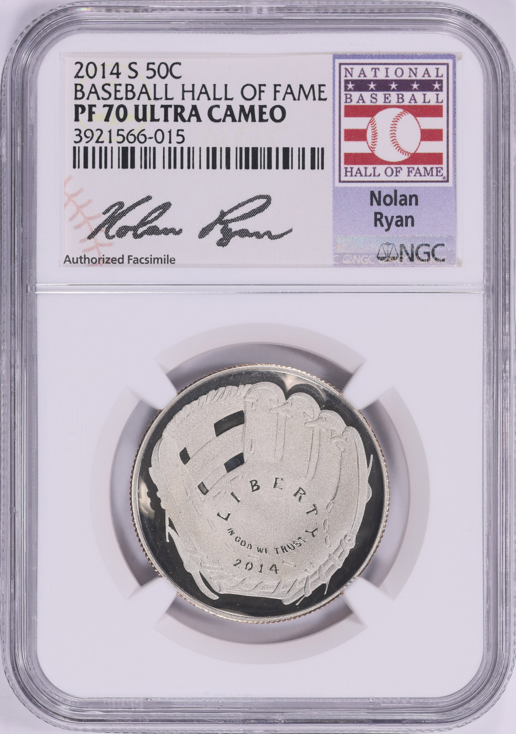 2014-S Baseball Hall of Fame Clad Half Dollar NGC Proof-70 UC (Nolan ...