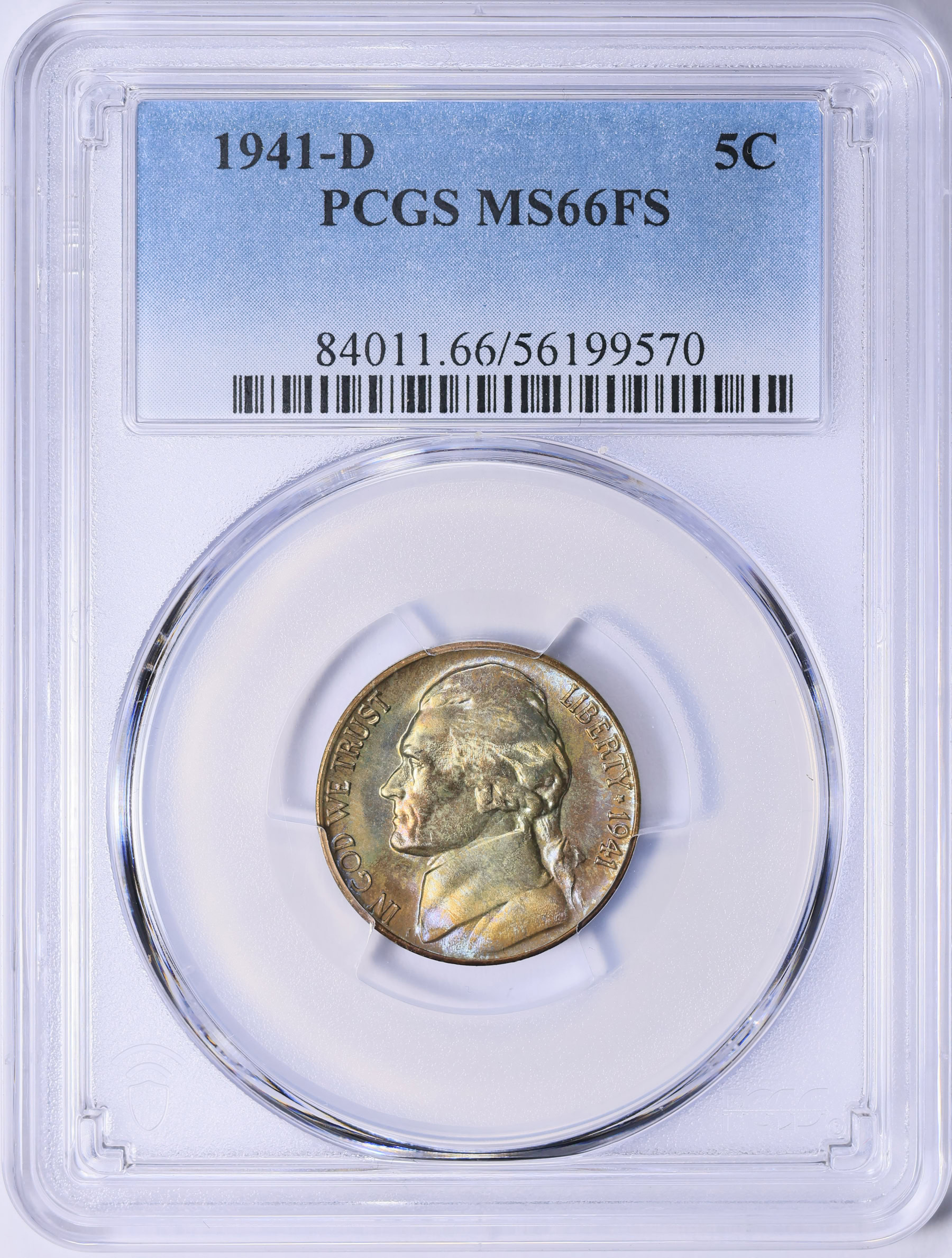 1941-D Jefferson Nickel PCGS MS-66 FS (Toned) (Item 2102503 ...