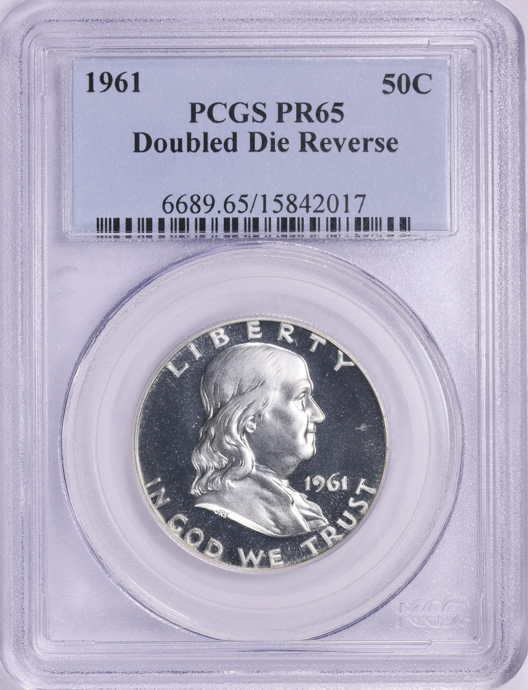 1961 Franklin Half Dollar Doubled Die Reverse PCGS Proof-65 (Item ...