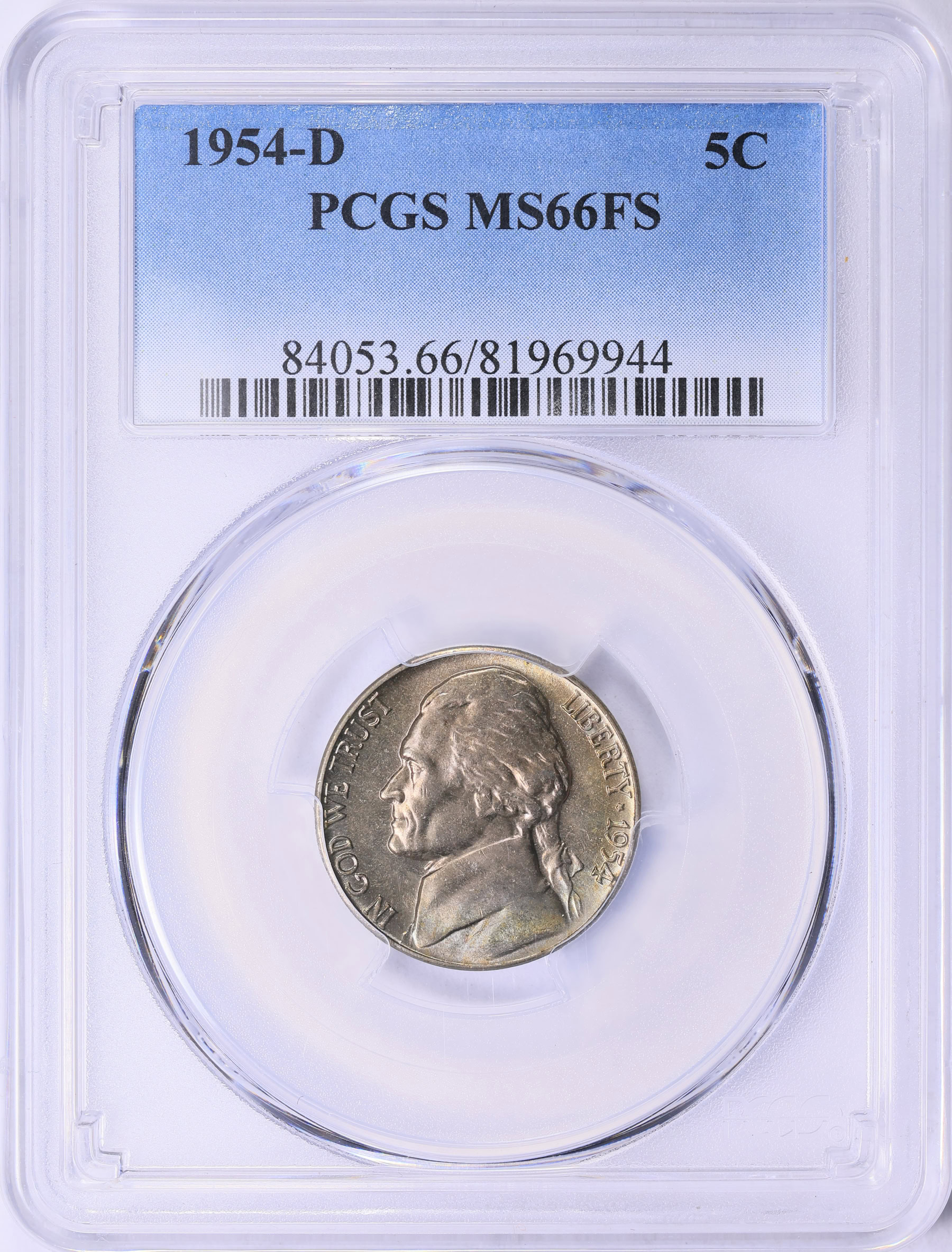1954-D Jefferson Nickel PCGS MS-66 FS (Item 2103397) | GreatCollections ...