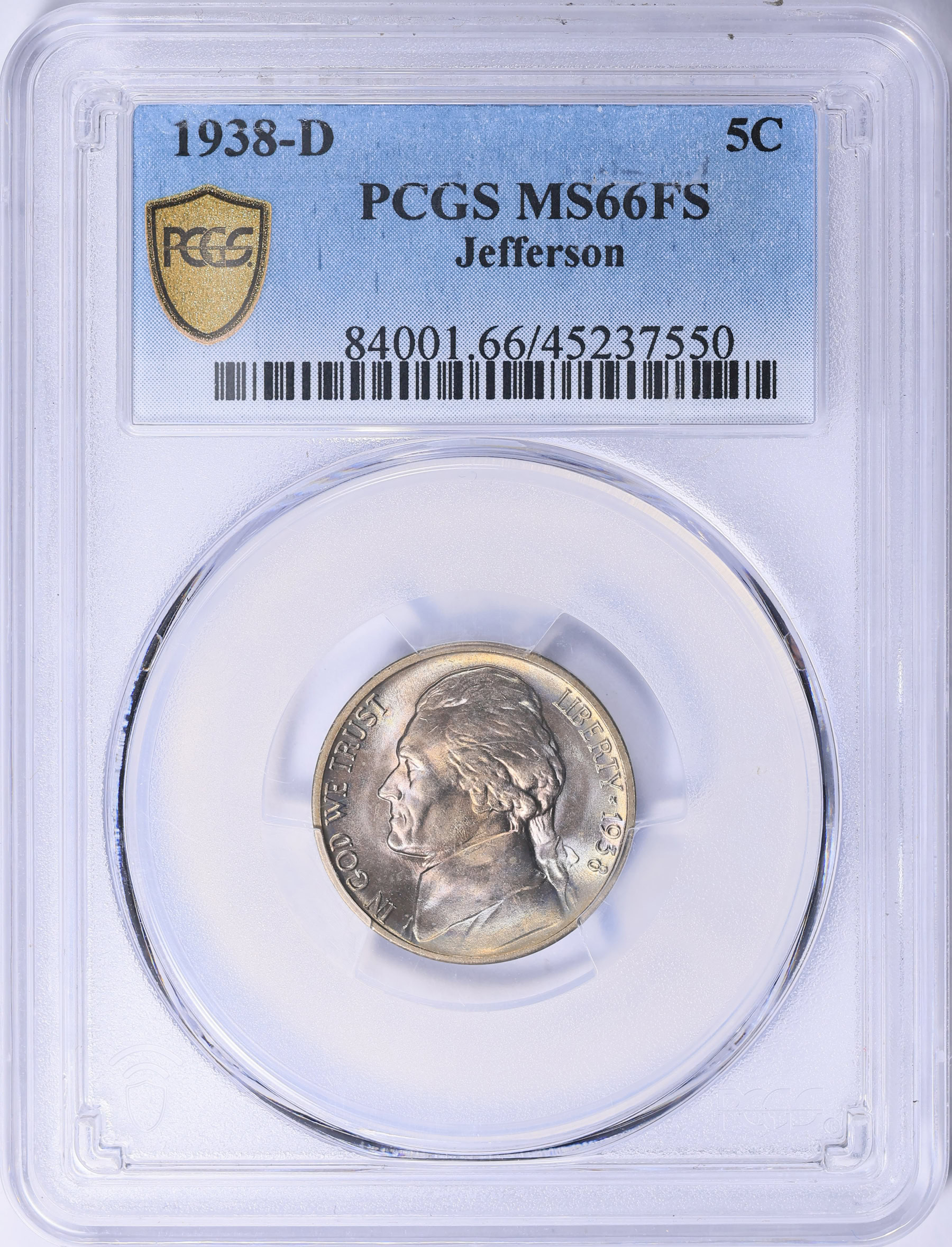 1938-D Jefferson Nickel PCGS MS-66 FS (Toned) (Item 2106479 ...